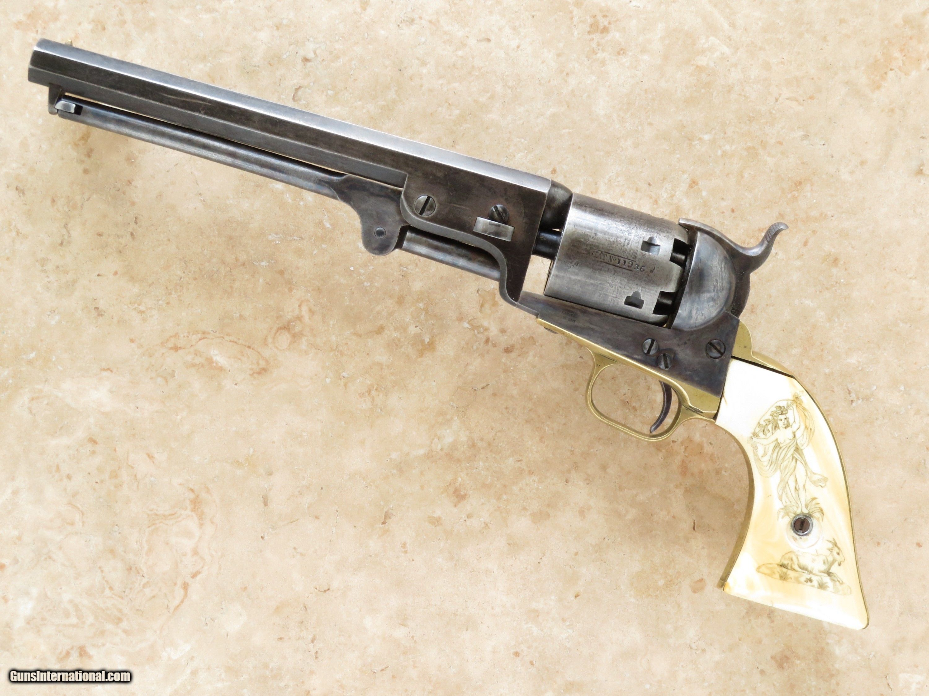 Colt 1851 Navy Third Model, Scrimshawed Ivory Grips, Cal. .36 ...