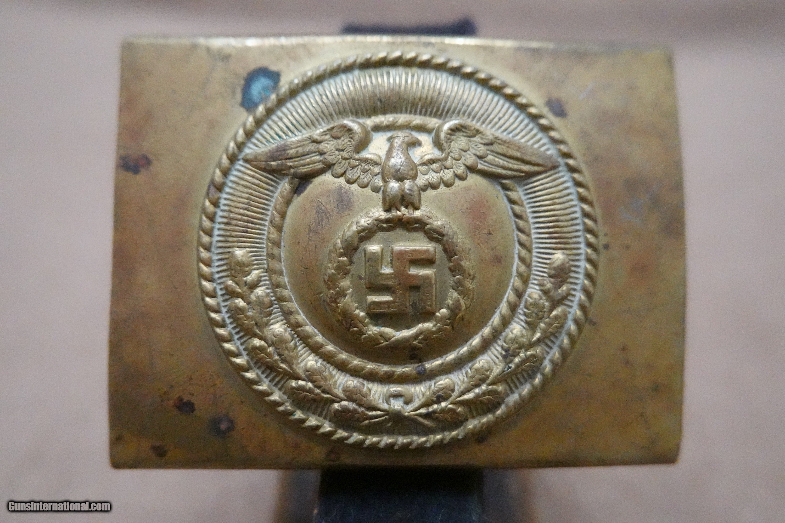 Original WW2 German NSDAP Enlisted Man's Brass Belt Buckle