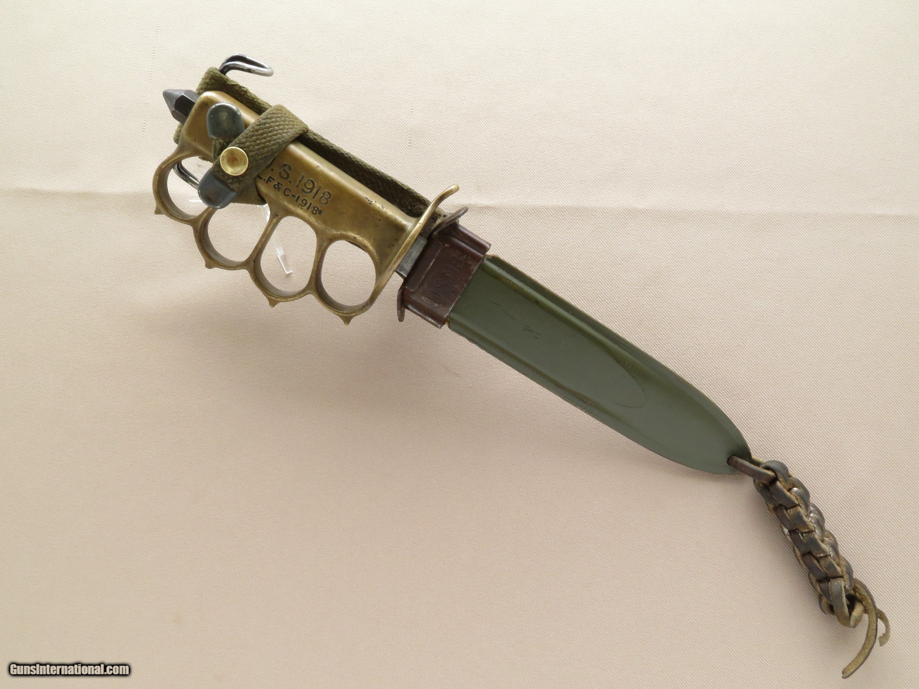 ** SOLD ** U.S. LF&C Model 1918 Trench Knife & Scabbard **Classic WWI ...