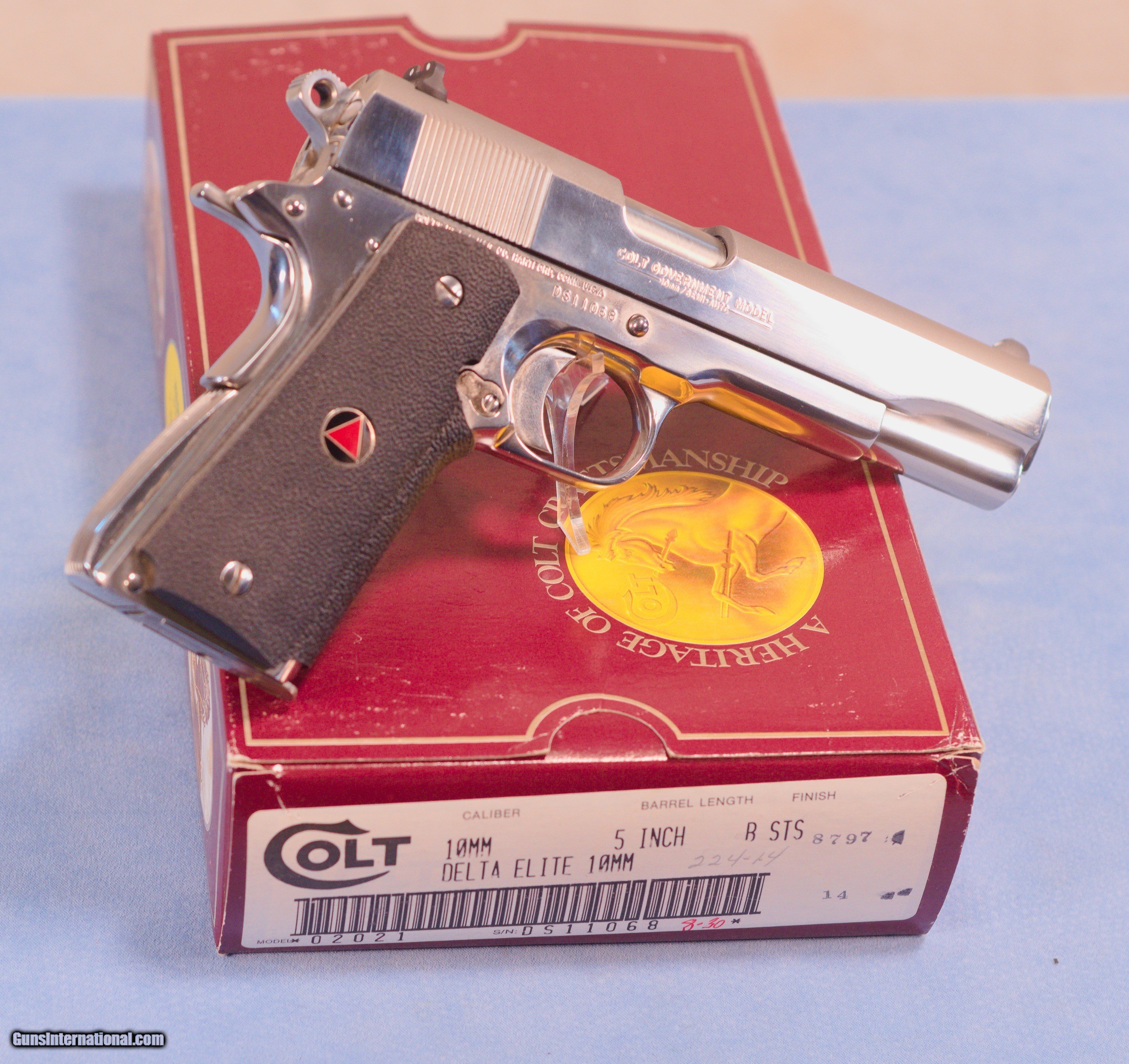 **SOLD** Colt Delta Elite Pistol in 10mm in Bright Stainless Steel ...