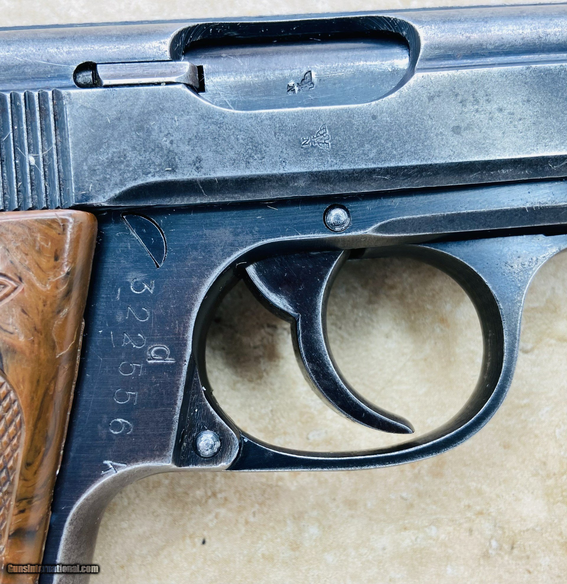 ** SOLD ** 1941 Walther PPK eagle/n proof with odd/rare stamp over ...