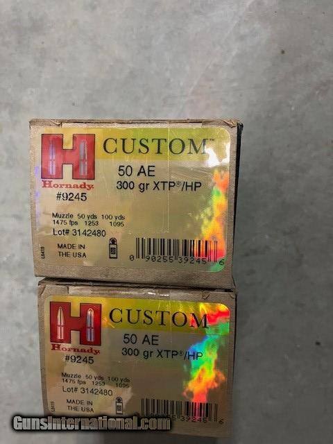 50 AE Hornady and 50 AE Underwood High Performance Ammunition