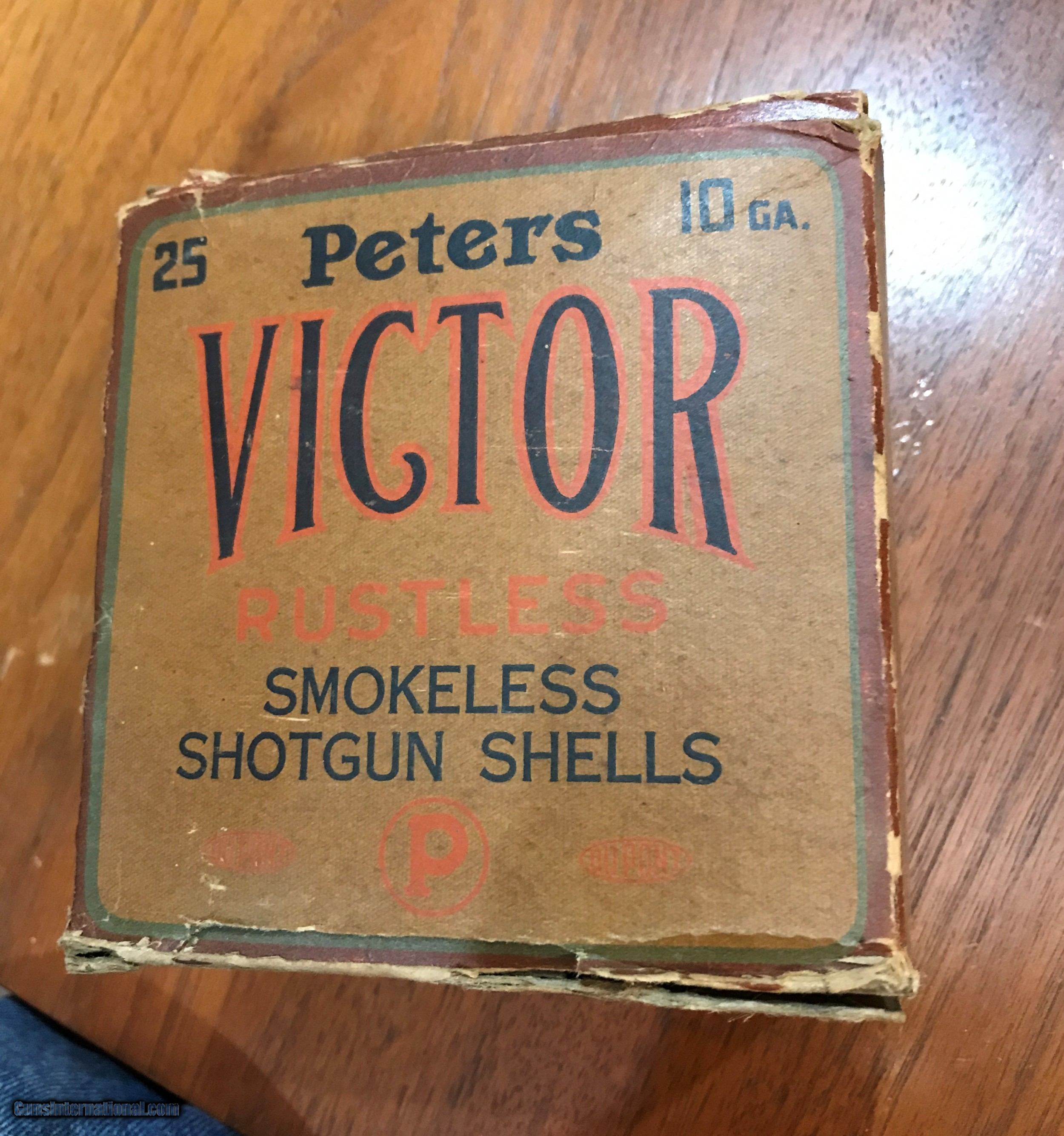 Peters Victor 10 ga shotgun shells - vintage partial box