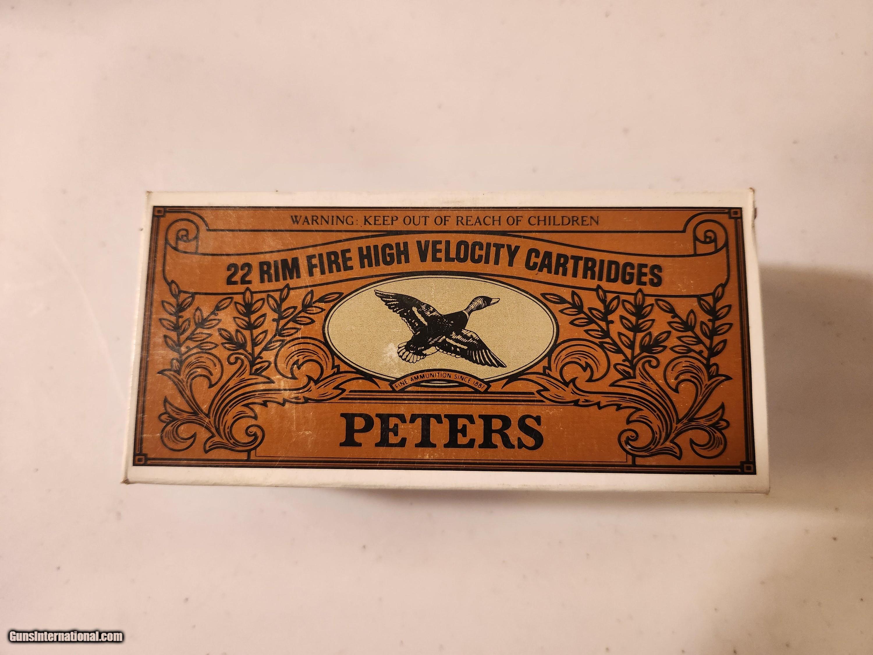 Vintage Ammo Peters 22lr -1 bricks 500rds 10 boxes 50rds each
