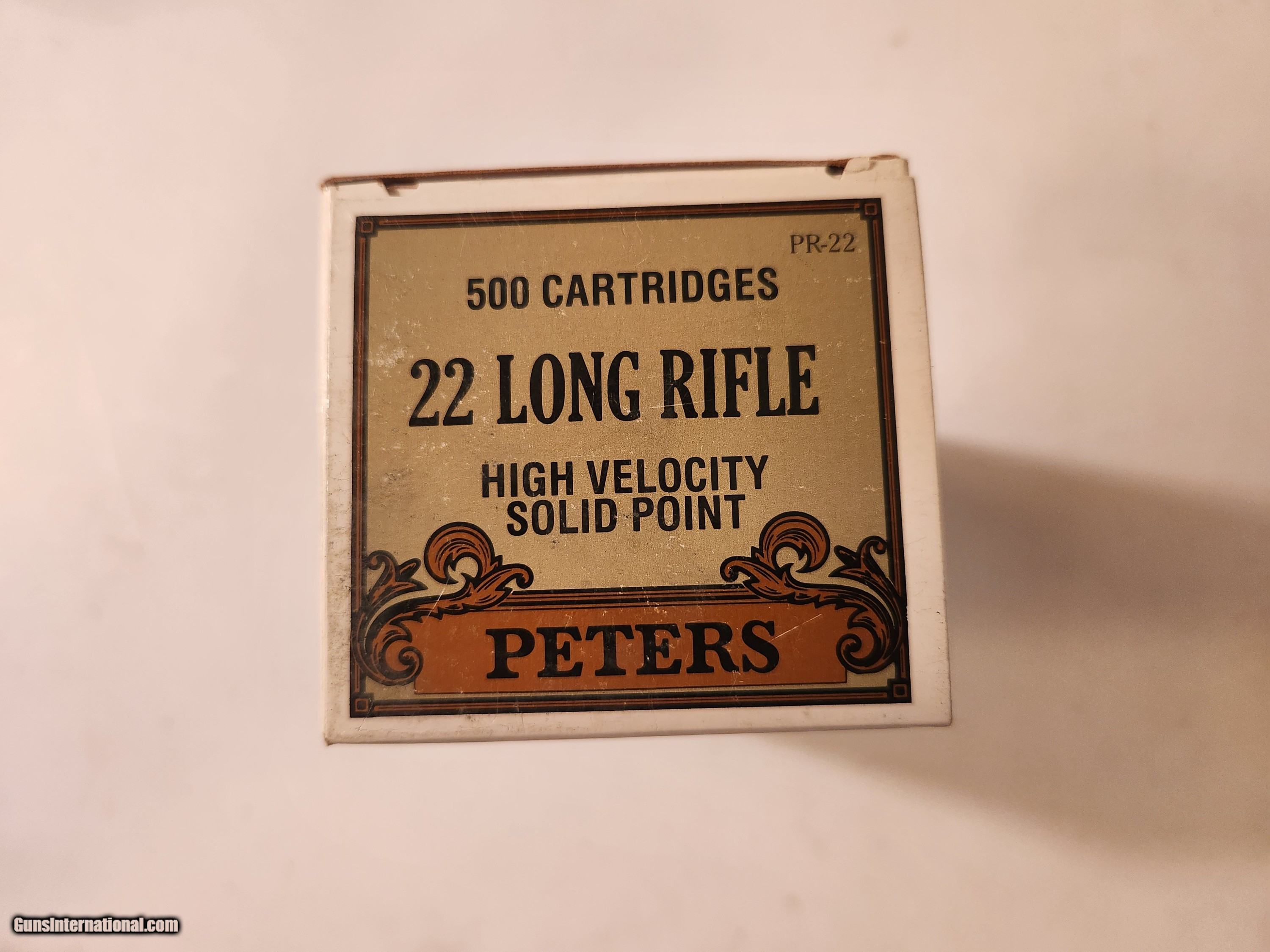 Vintage Ammo Peters 22lr -1 bricks 500rds 10 boxes 50rds each