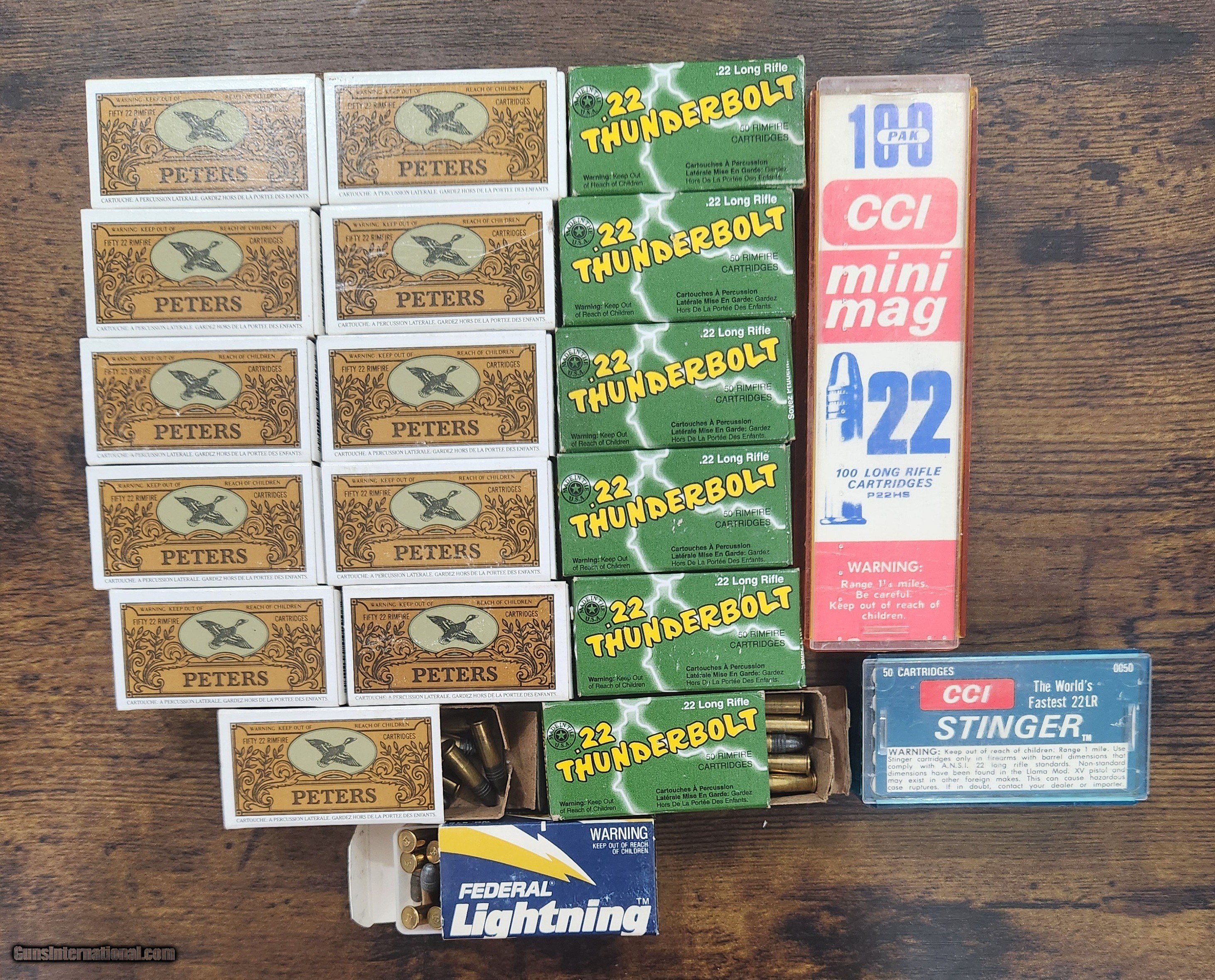 Vintage 22lr Peters, Thunder Bolt, Lighting, CCI Mini Mag, CCI stinger ...