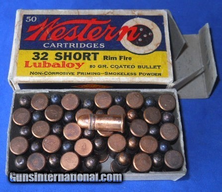 * Vintage AMMO WESTERN 32 RF RIMFIRE SHORT SURE-FIRE EXCELLENT