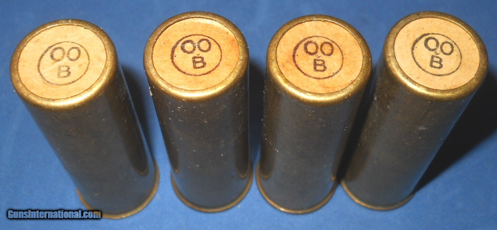 * Vintage LOT of FOUR 12 Ga OO BUCK WINCHESTER BRASS SHELLS