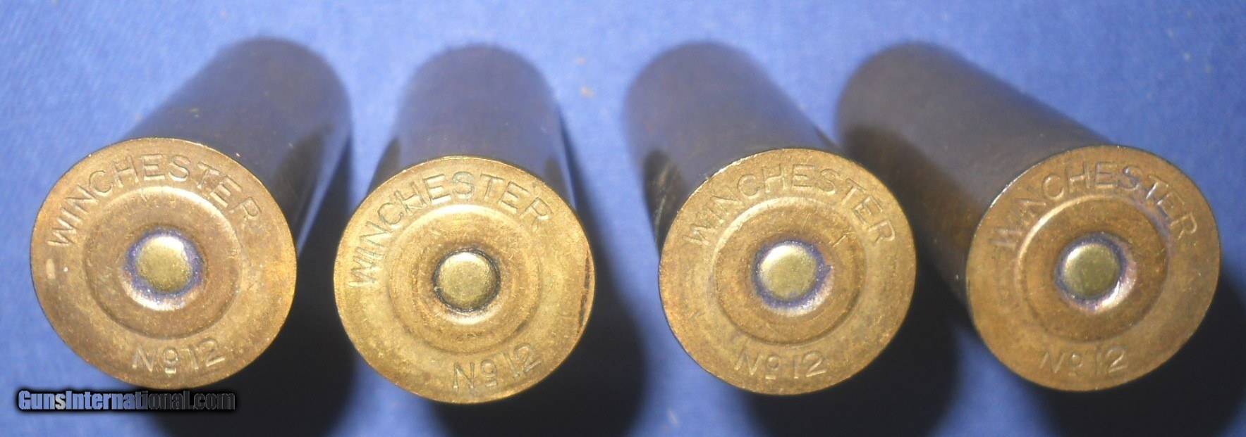 * Vintage WINCHESTER 12g AMMO 4 BRASS 00 BUCK SHOT SHELLS RIOT SHOTGUN