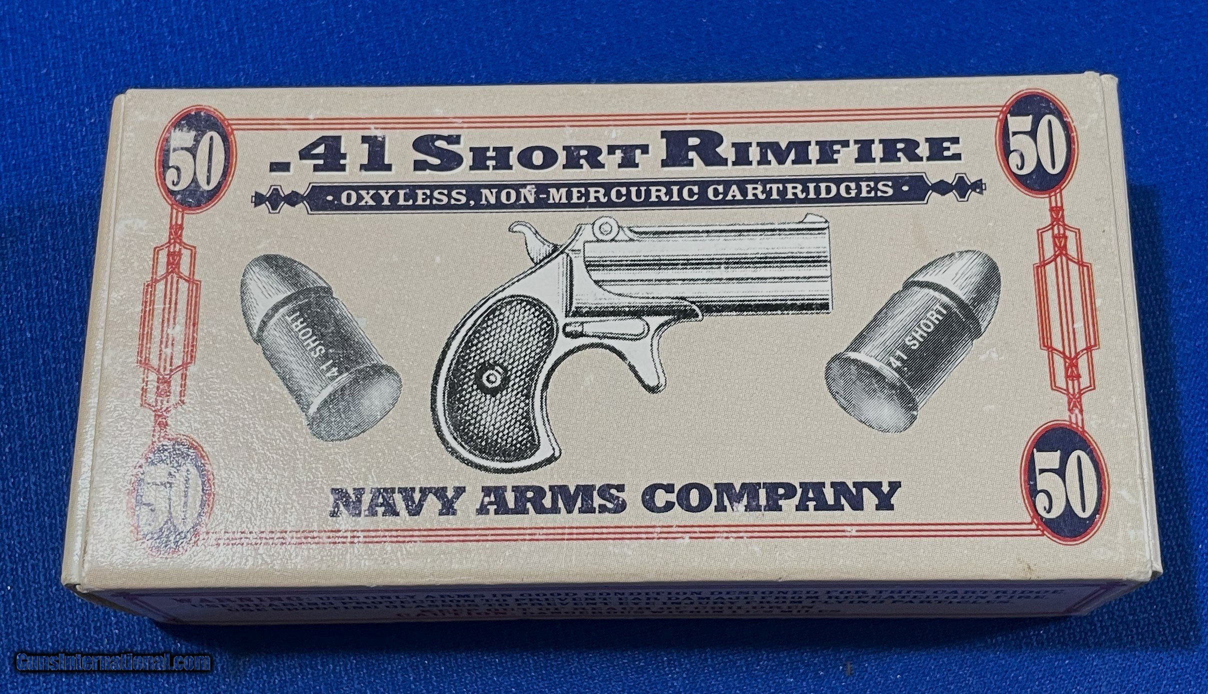 Vintage NAVY ARMS .41 RIMFIRE AMMO FULL 50 ROUNDS.