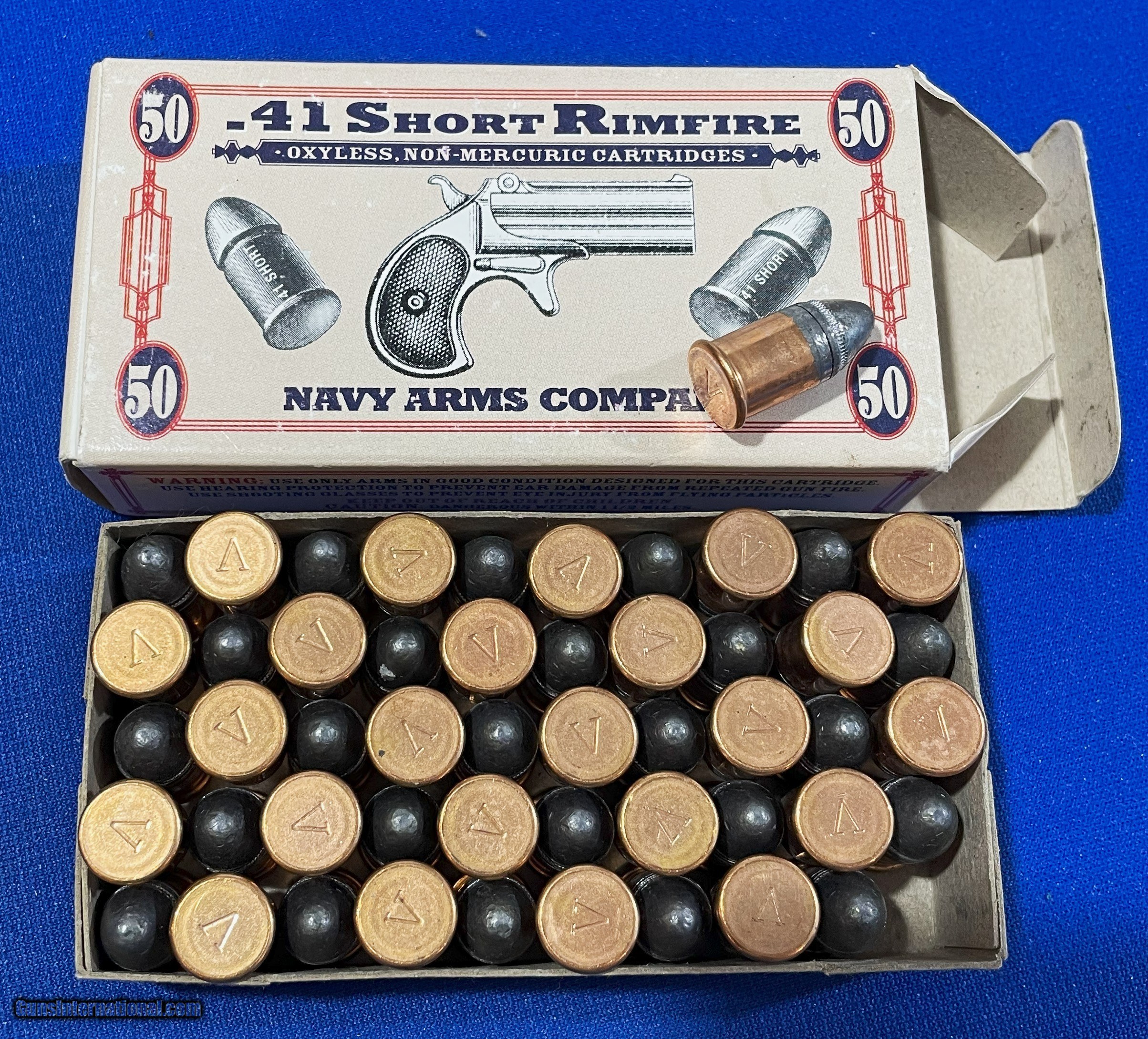 Vintage NAVY ARMS .41 RIMFIRE AMMO FULL 50 ROUNDS.