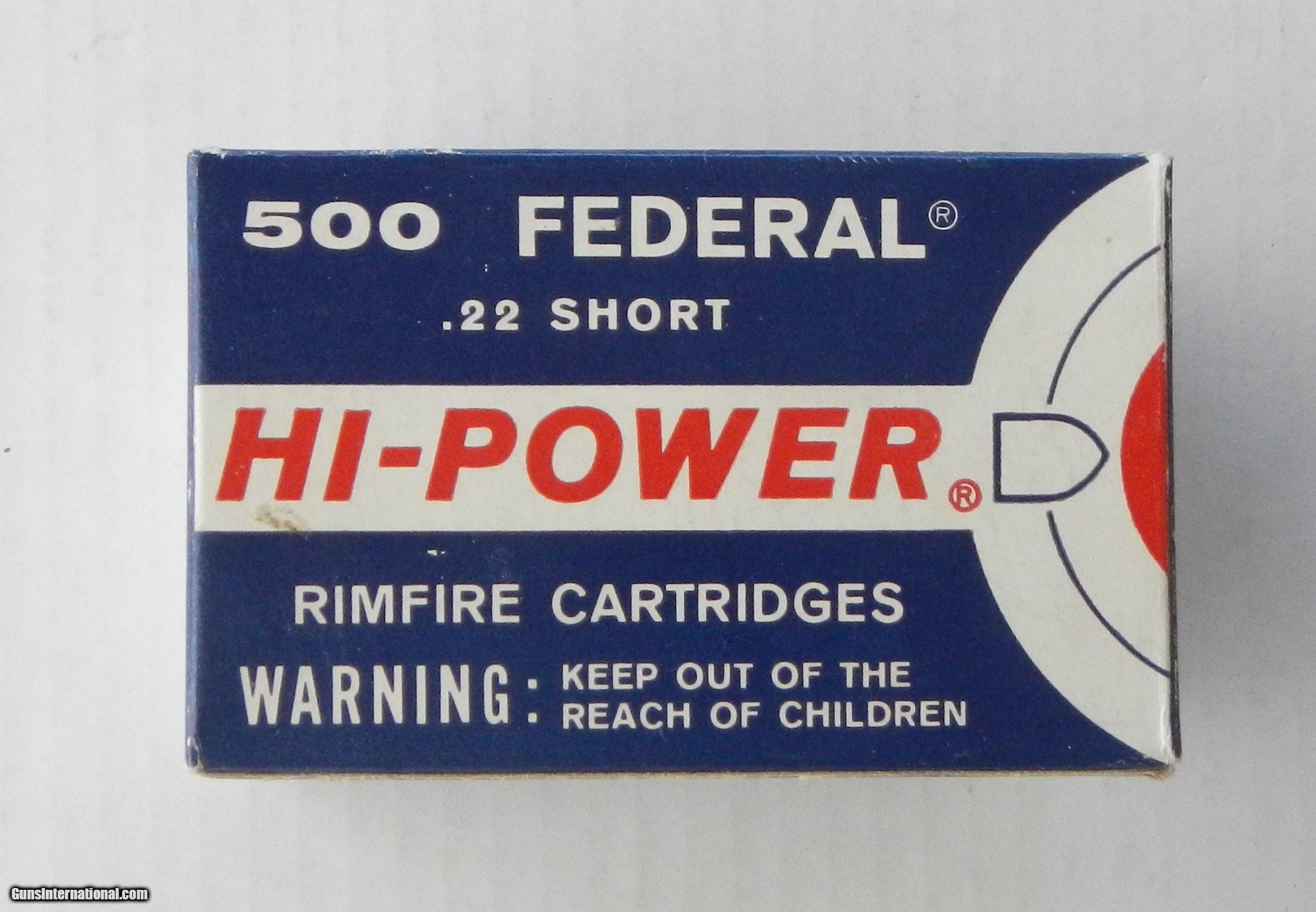 Full Brick 1962 Federal Bullseye Hi Power 22 Short #701