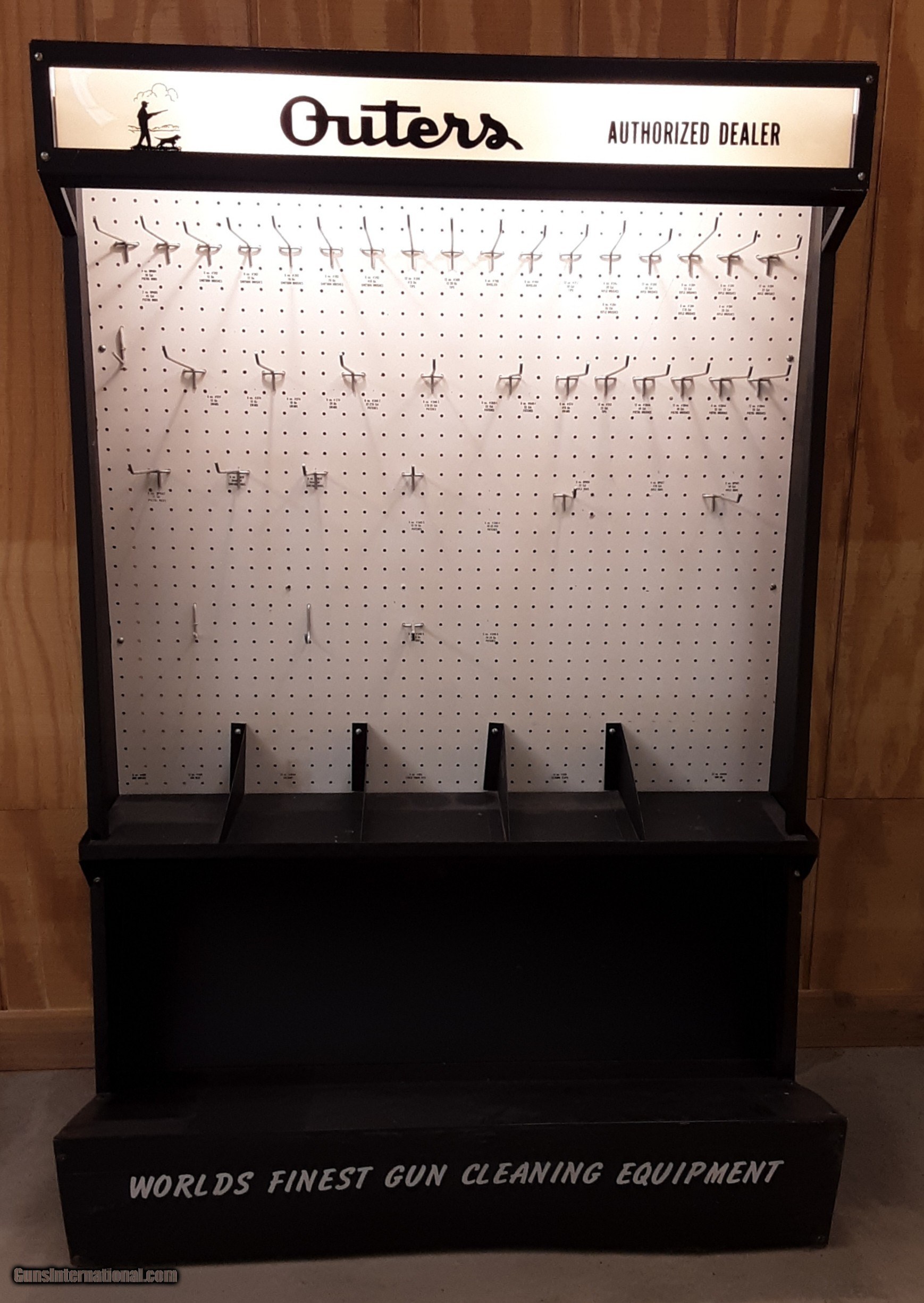 1970's Vintage Outers Cleaning Equipment Lighted Display Rack