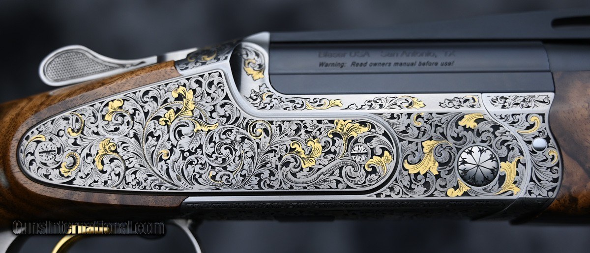 Blaser F3 Imperial Gold Scroll Side Plate Vantage 12ga 32" (507) PSA ...