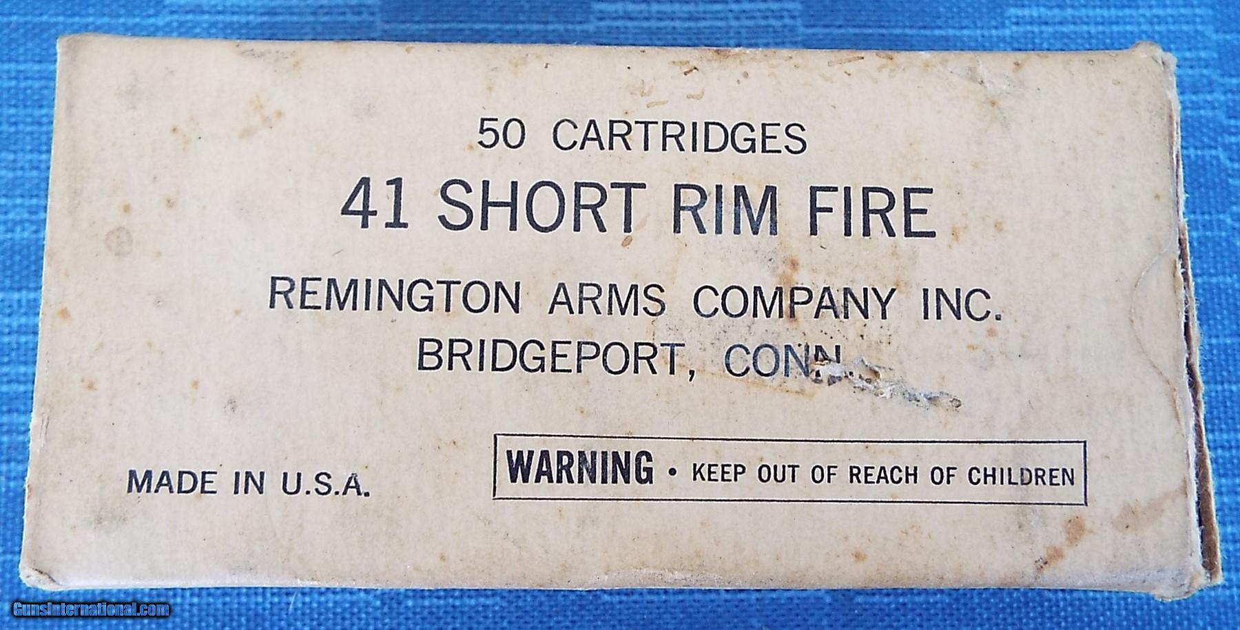 **VINTAGE** REMINGTON ARMS .41 SHORT RIM FIRE (50 CARTRIDGES) EXCELLENT ...