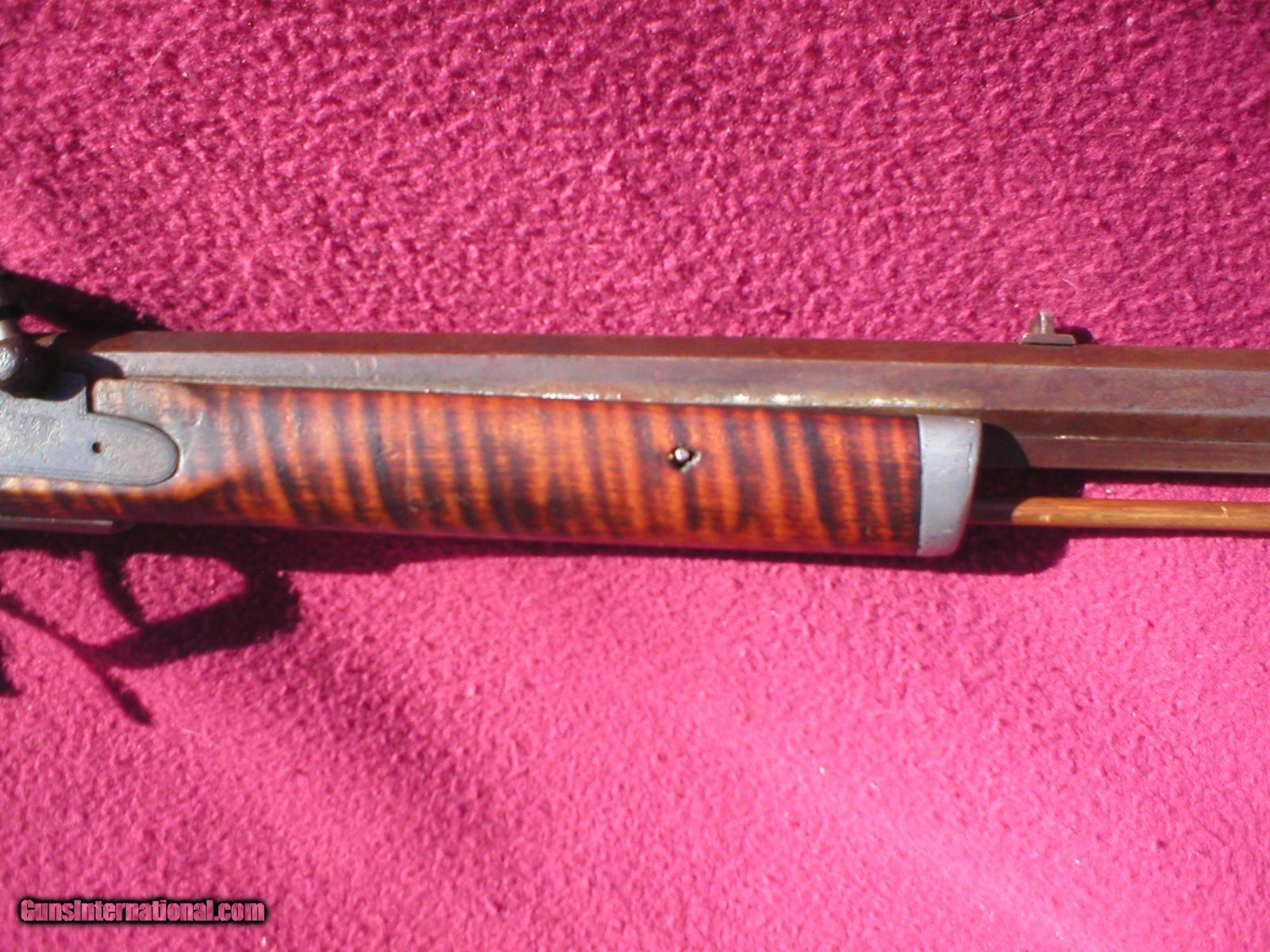 HALF-STOCK KENTUCKY PERCUSSION RIFLE, MFG. GEORGE GOULCHER NY, NY ...