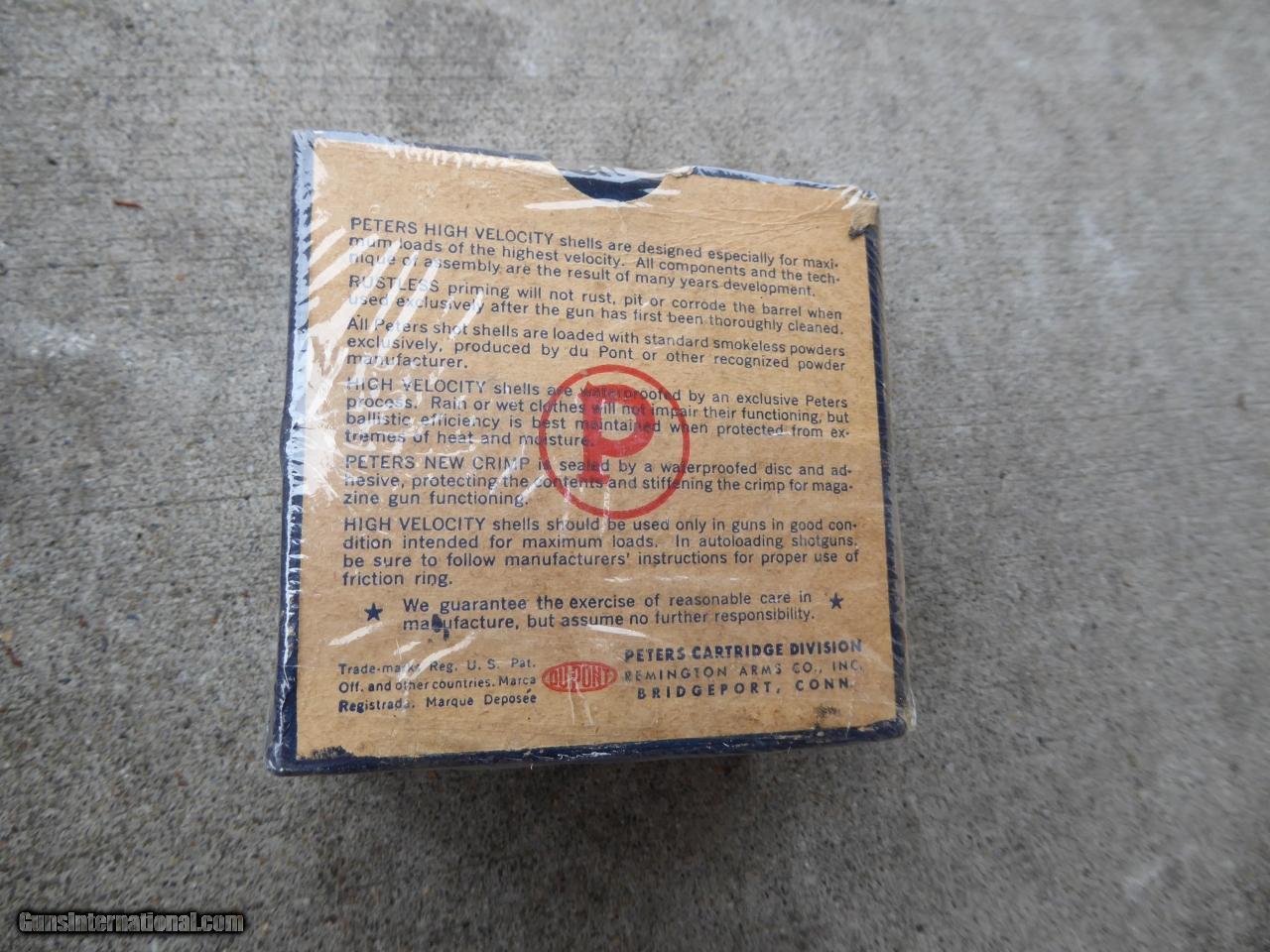 Vintage Peters High Velocity 16 Guage Shotgun shell box (empty ...