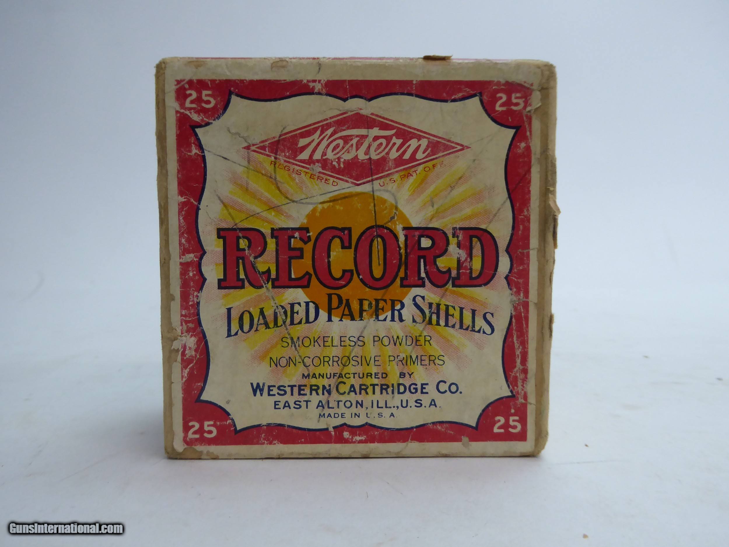 Western Record Loaded Paper Shells 12 Gauge Empty Box