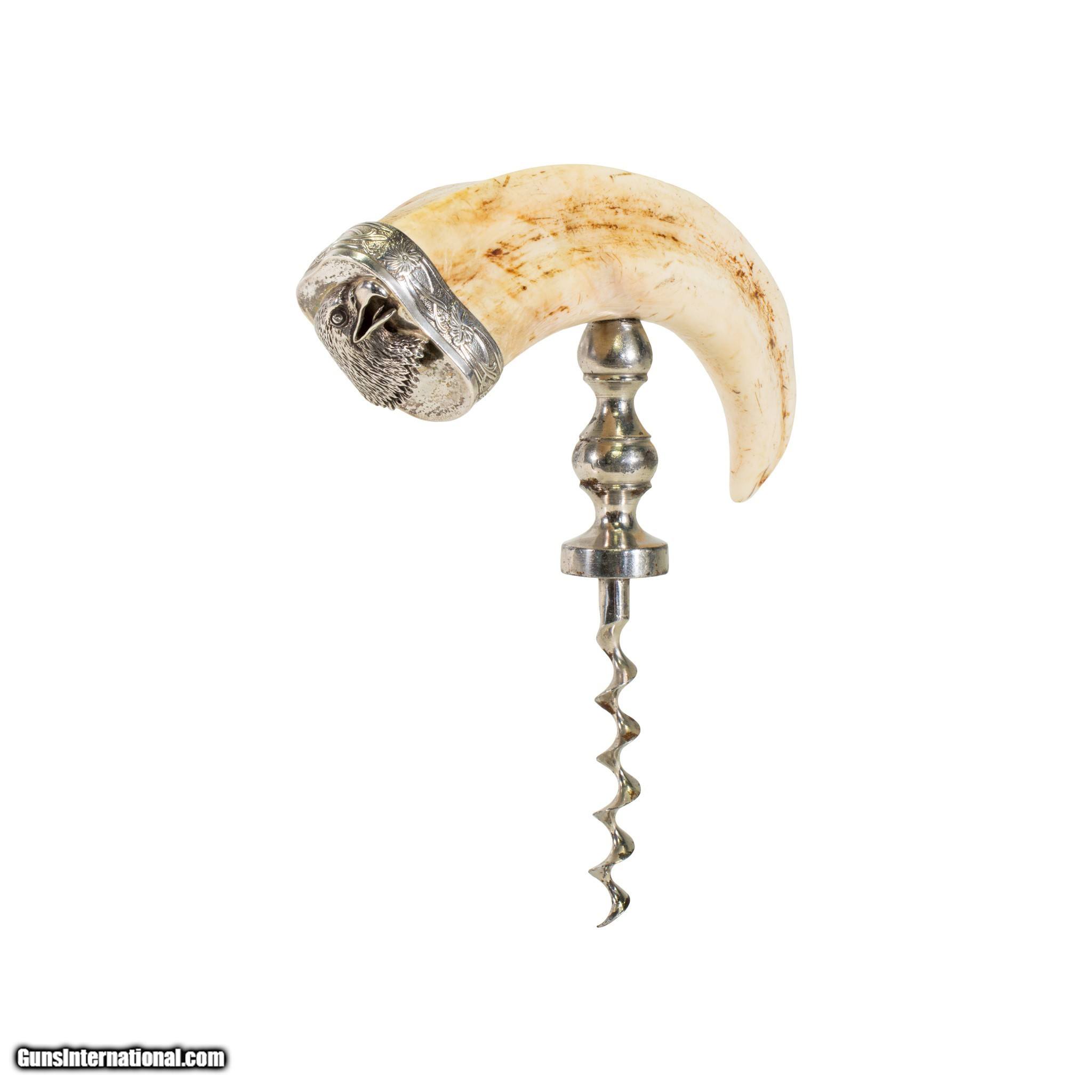 Sterling Silver Boar Tusk Mounted Corkscrew