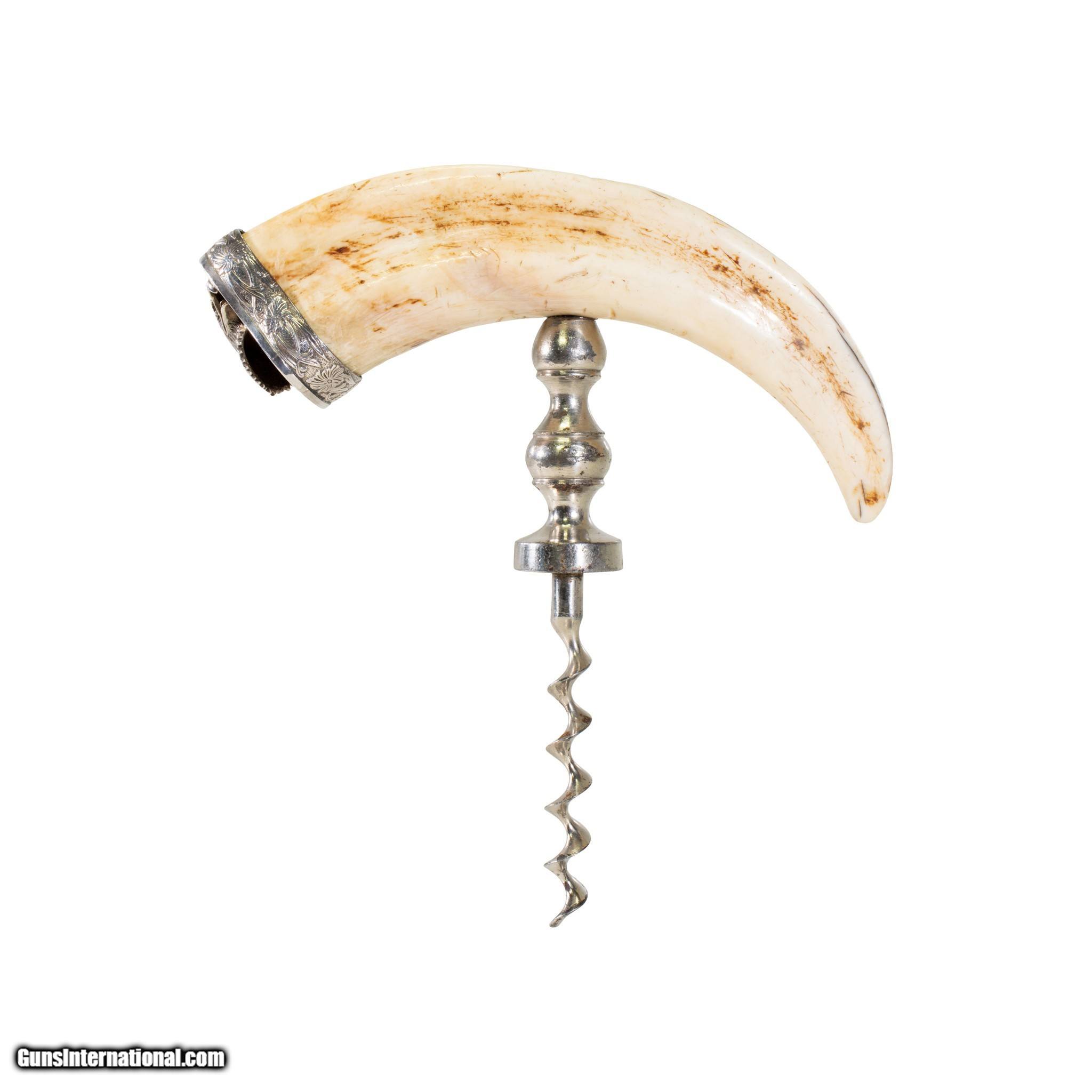 Sterling Silver Boar Tusk Mounted Corkscrew