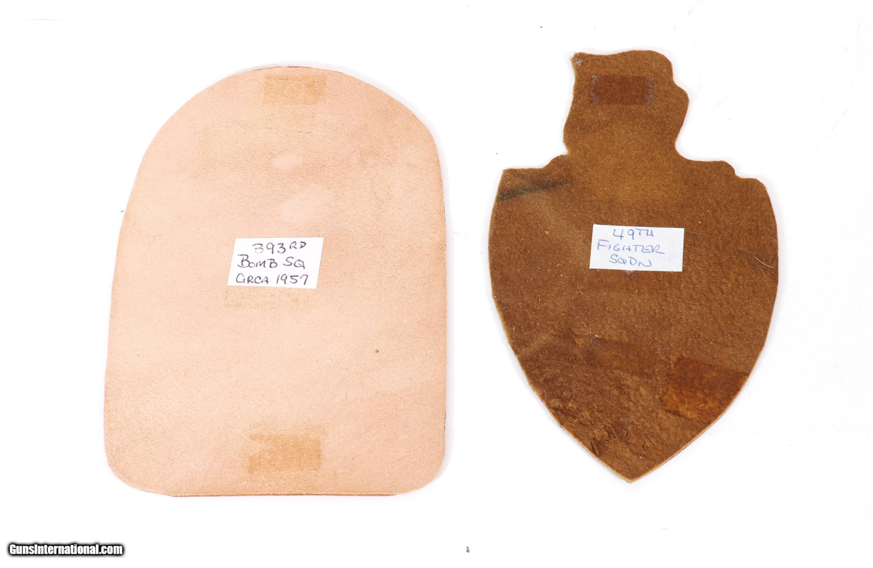 Two Vintage Leather Military Patches for sale