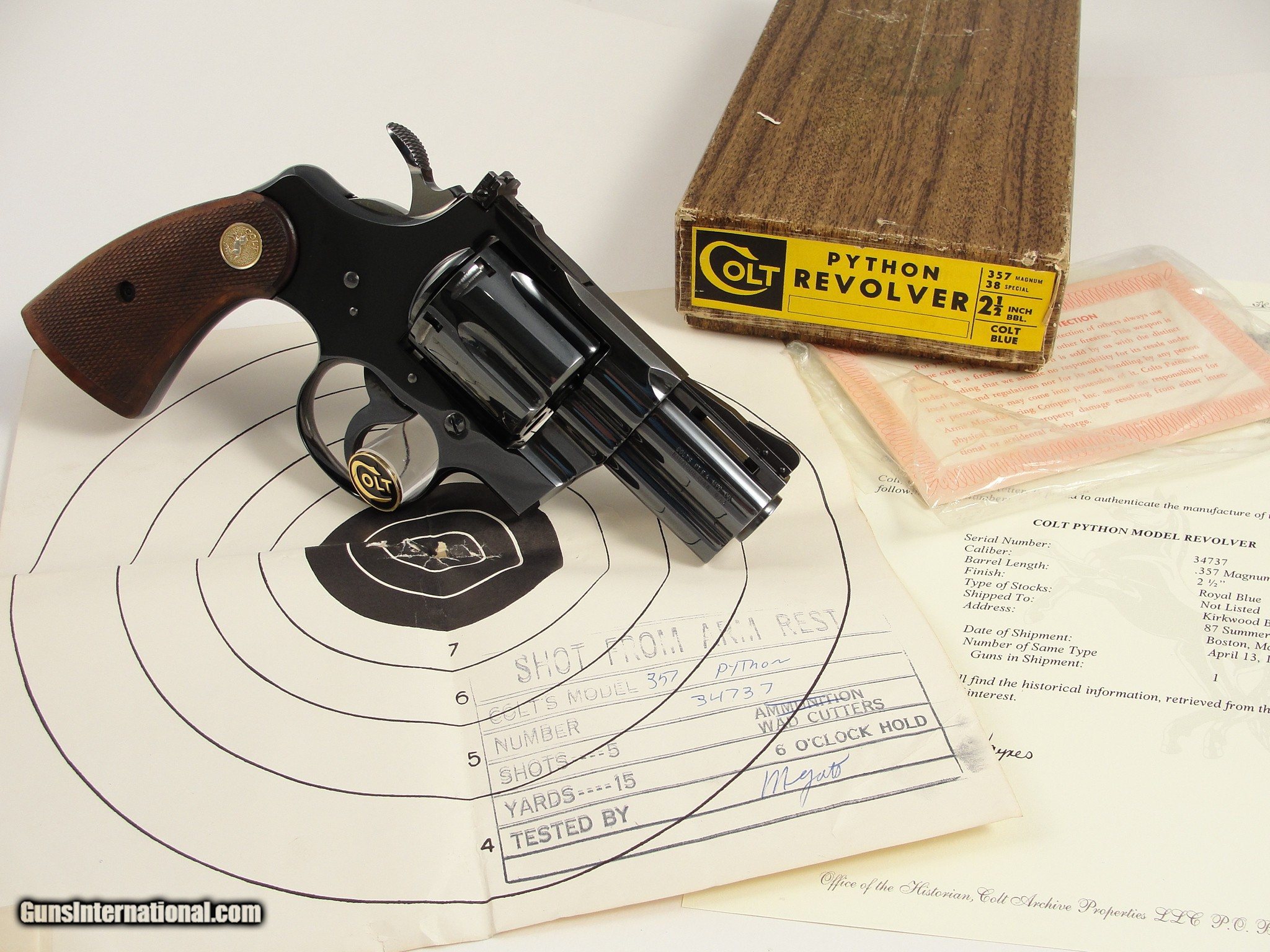 MINT BOXED 1964 Colt Python 2 ½’’ with Factory Target