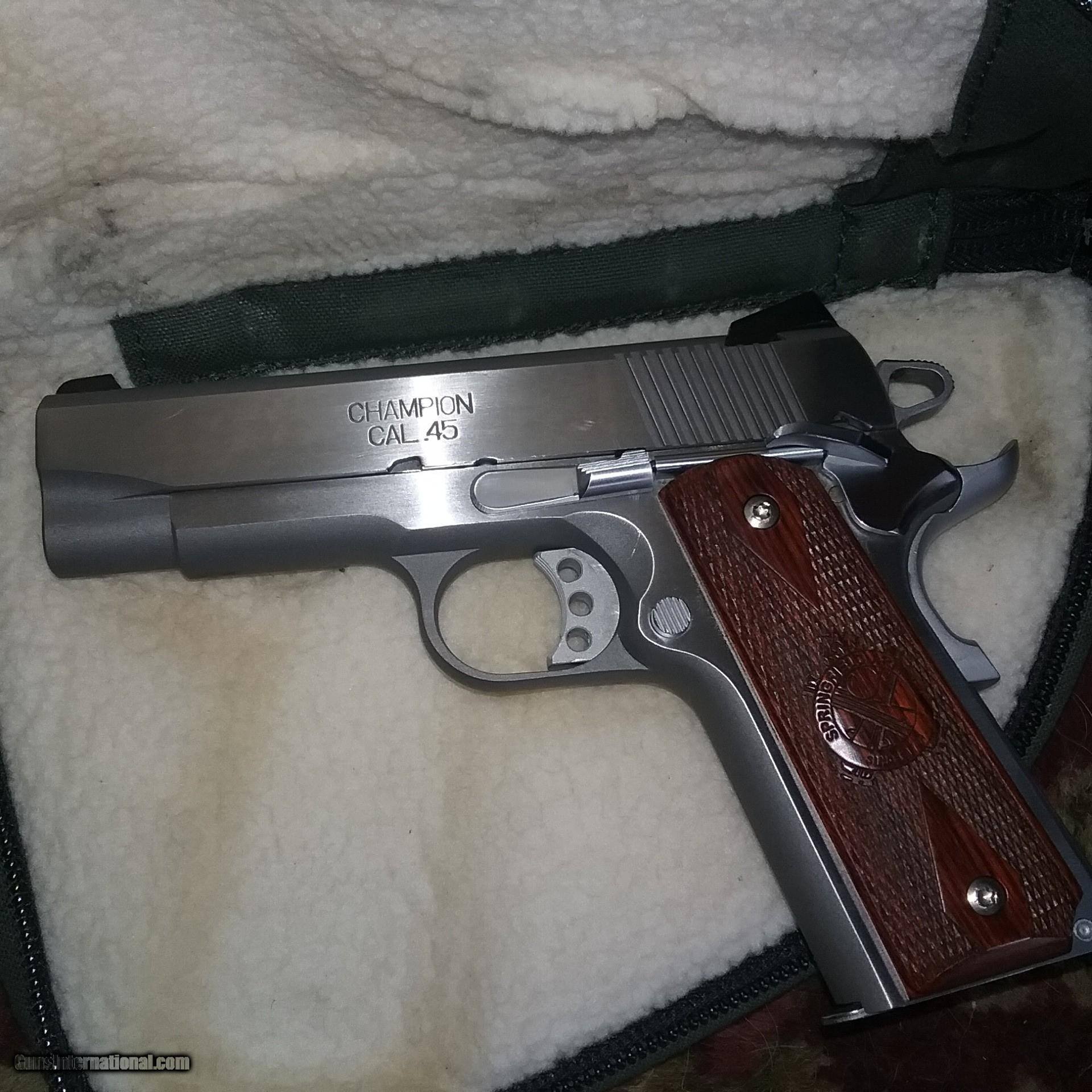 SPRINGFIELD CHAMPION 1911 PISTOL, 4" BULL BARREL, .45 AUTO,