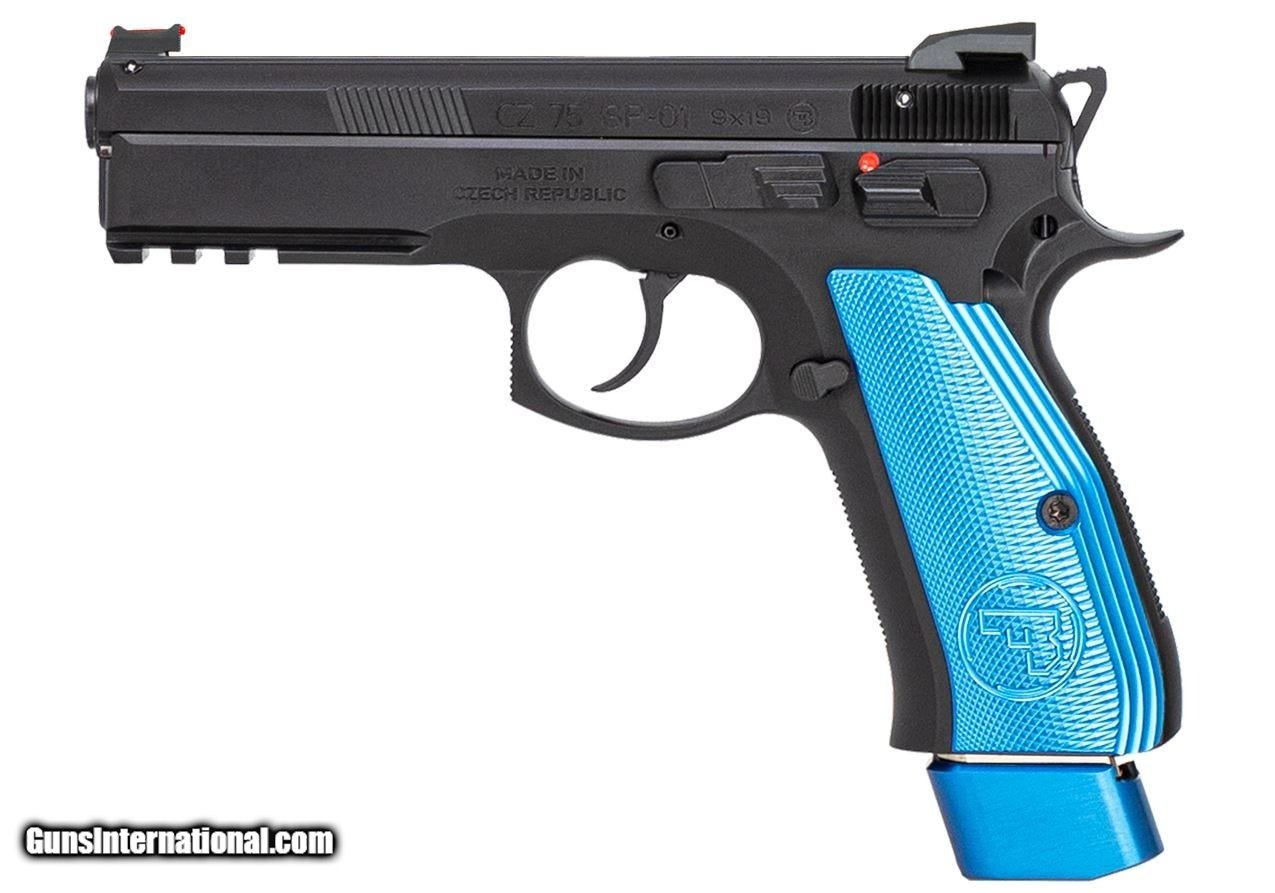 CZ 75 SP-01 Competition 9mm Blue Grips 21 Round Capacity 91207