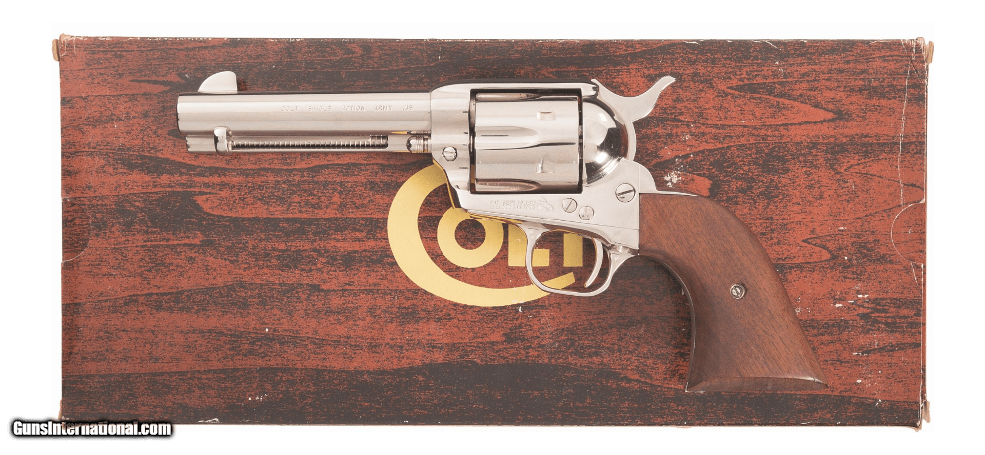 COLT 45 SAA 3RD GEN NICKEL WALNUT 4.75" 1981 BOX