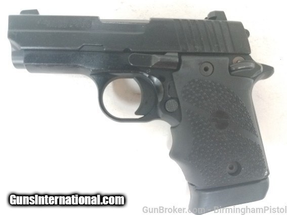 Sig Sauer P938 9mm Nitron BRG Black Rubber Grip 938-9-BRG-AMBI