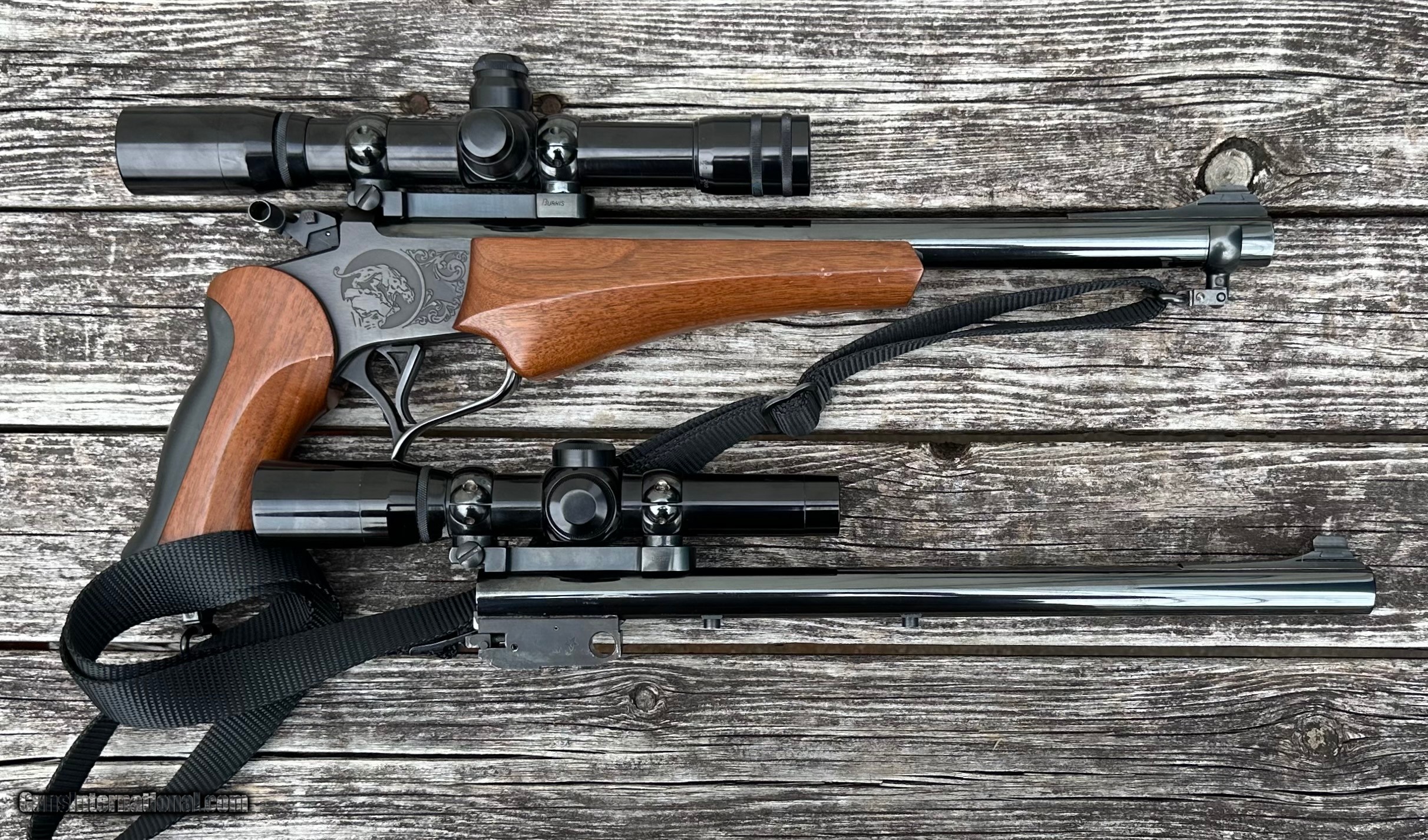 Used Thompson Center Contender Super 14 223 Rem & 7MM T/CU Burris Scopes