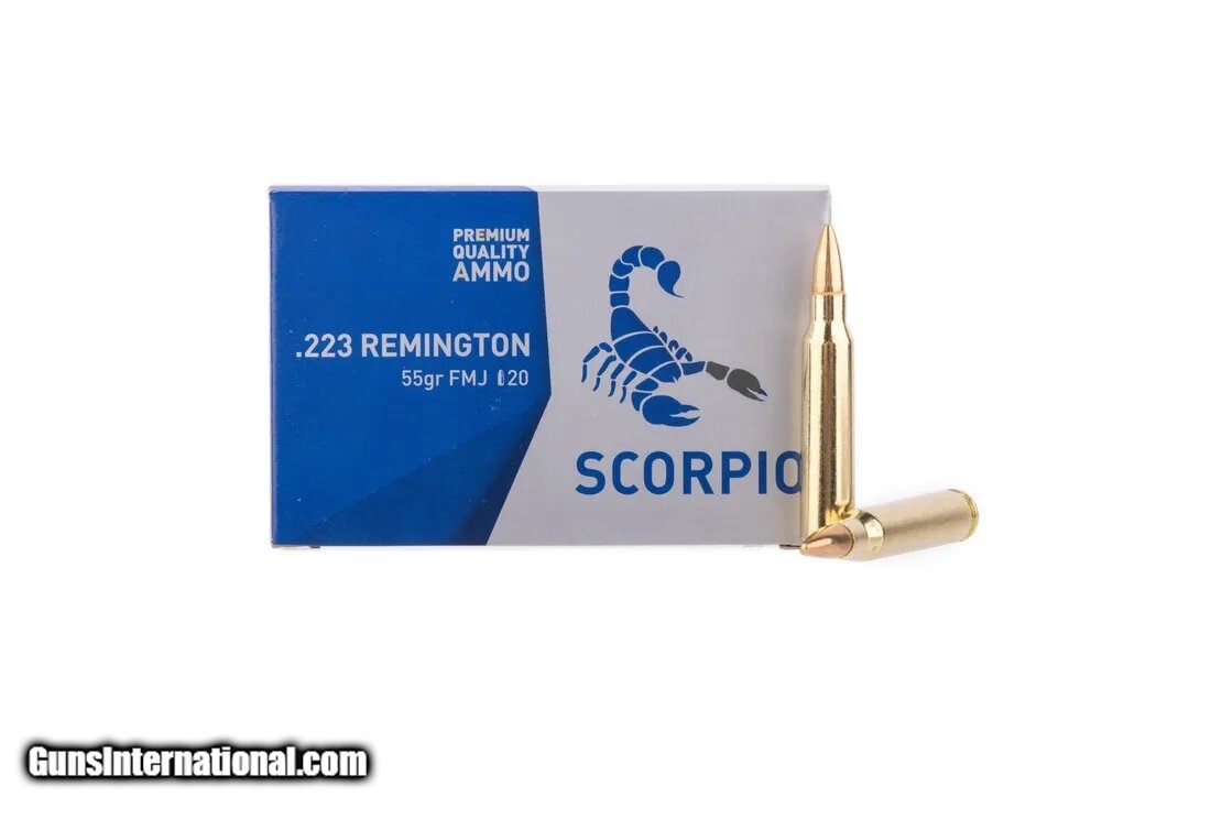 STV Scorpio 223 Remington Ammo 55 grain FMJ Case of 1000 Rounds S223055F