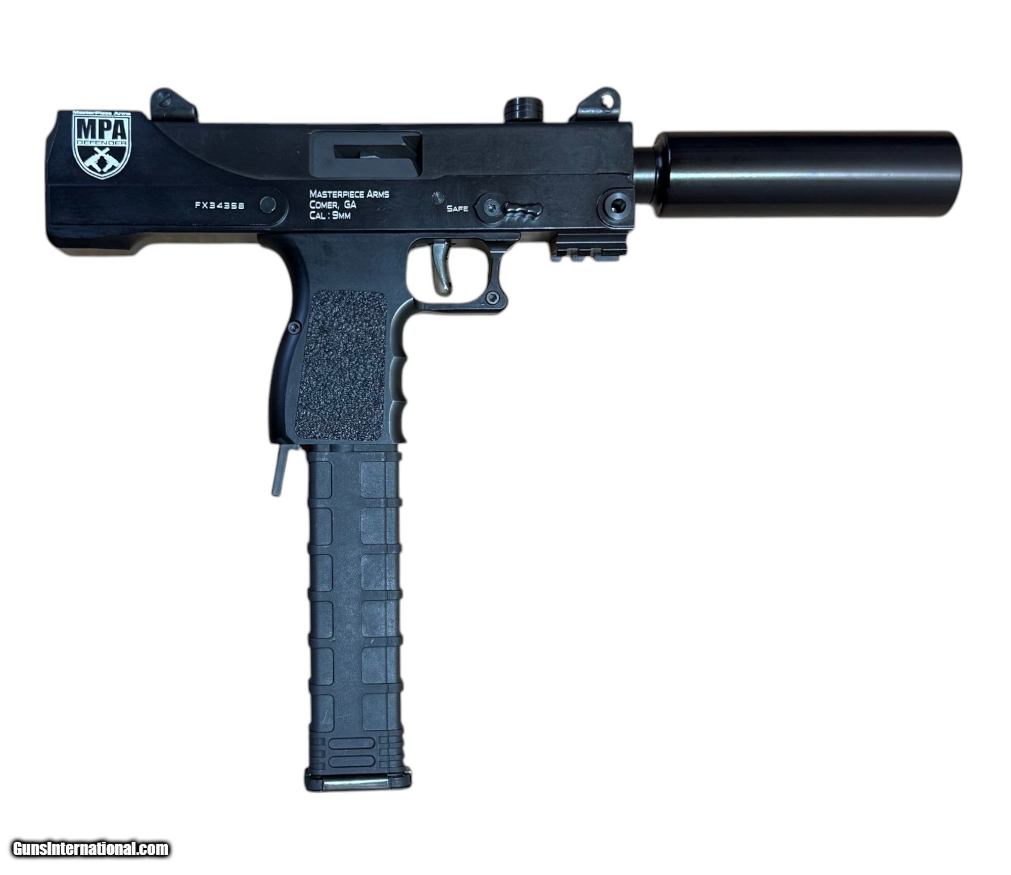 Used MPA Pistol 9mm Top Cocker 6" Threaded Barrel Black Masterpiece Arms 30T