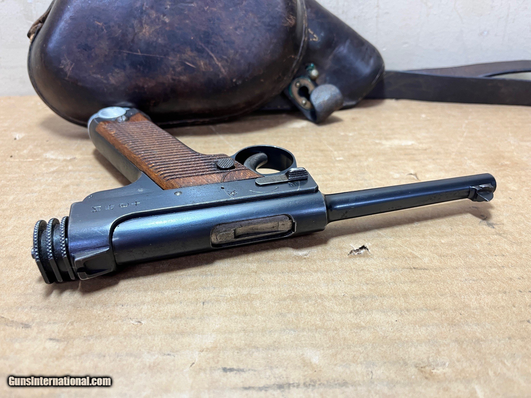 Japanese Type 14 Nambu Pistol with Leather Holster – 8mm Nambu for sale