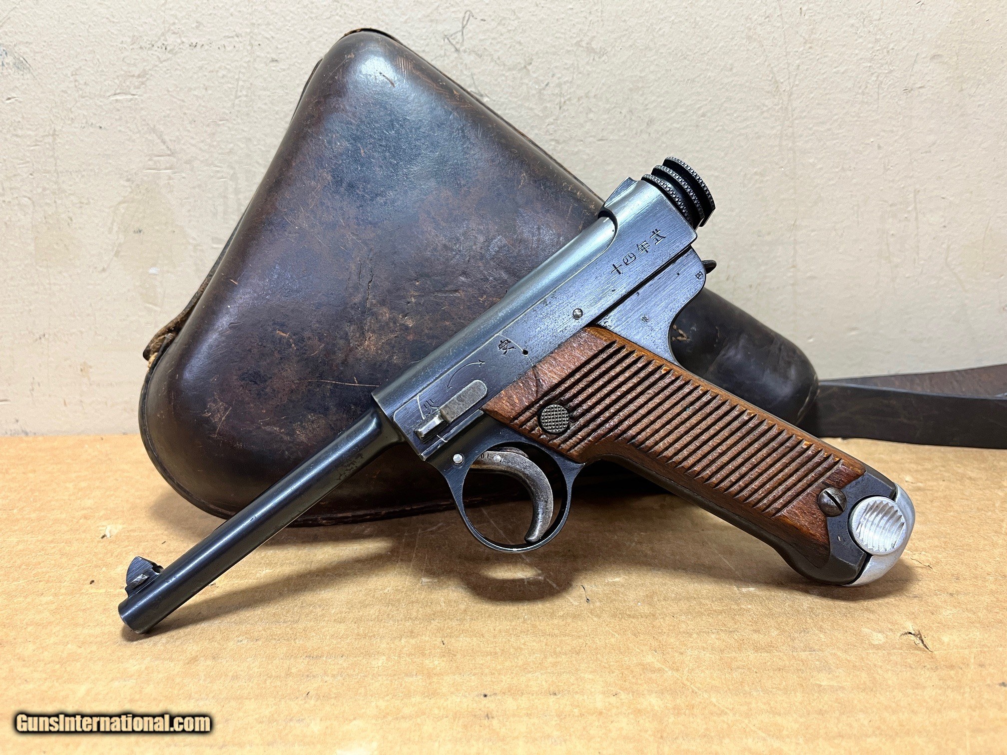 Japanese Type 14 Nambu Pistol with Leather Holster – 8mm Nambu for sale