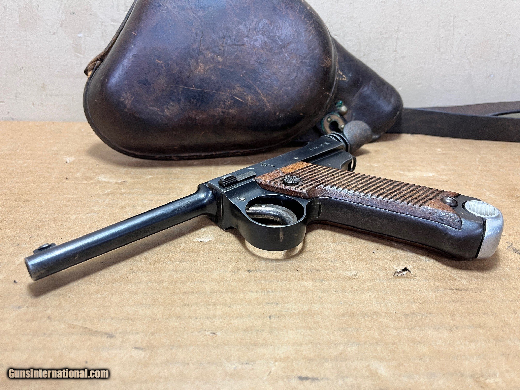 Japanese Type 14 Nambu Pistol with Leather Holster – 8mm Nambu for sale