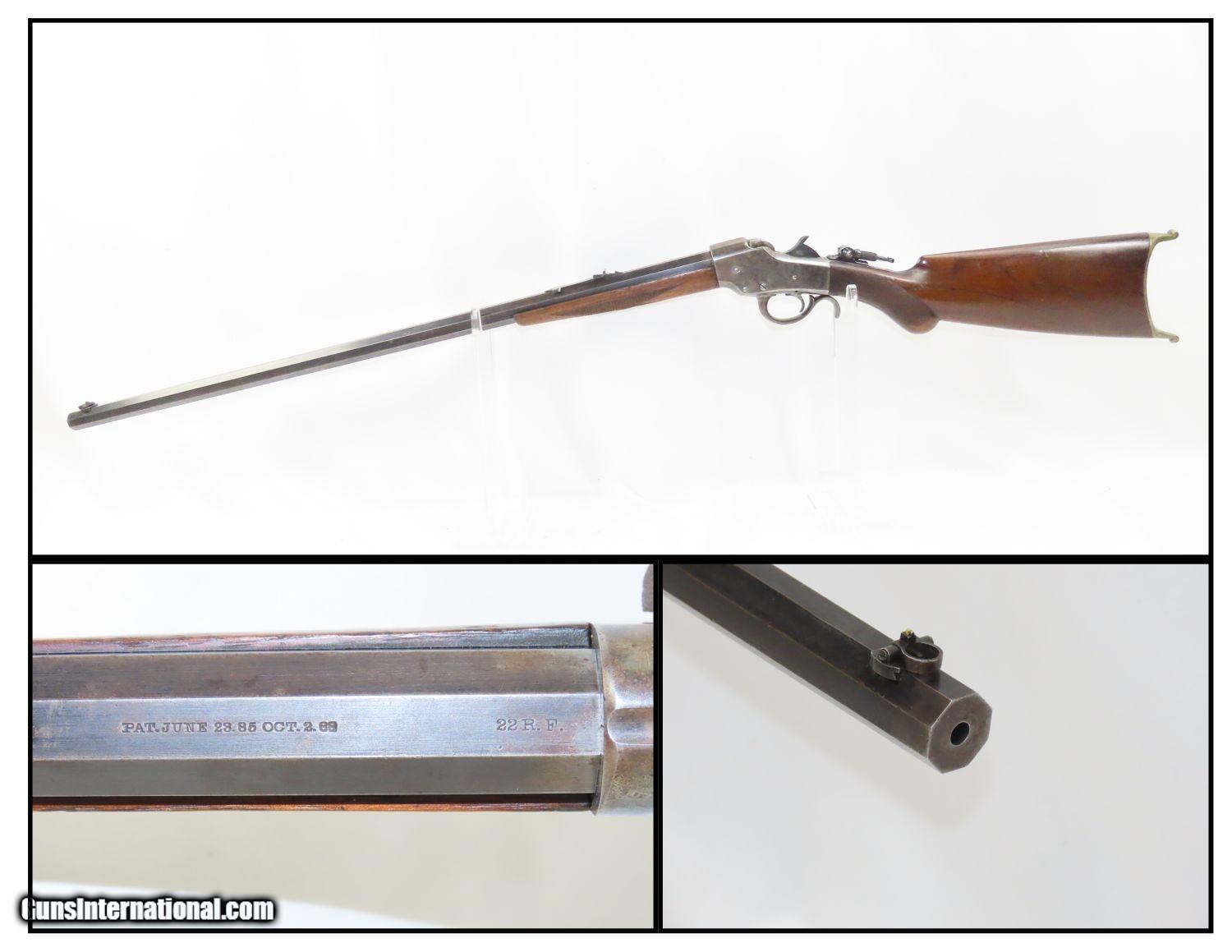 FINE Antique HOPKINS & ALLEN .22 S LR FALLING BLOCK Rifle Octagonal Barrel