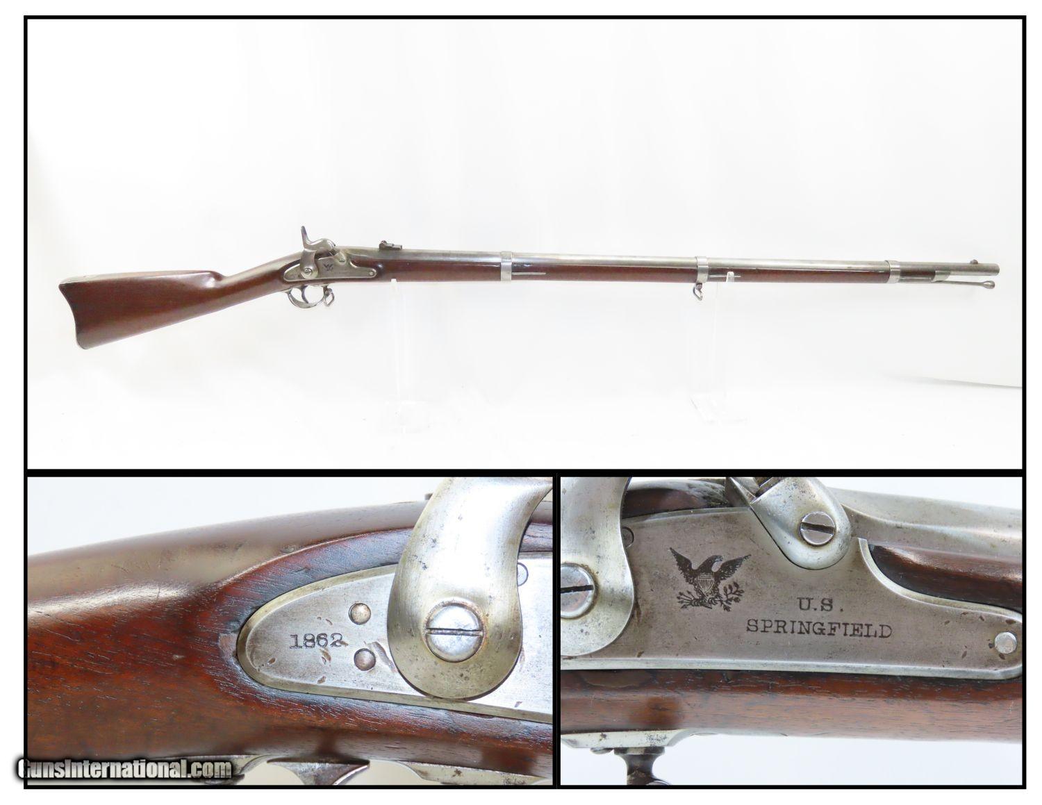 1862 CIVIL WAR Antique US SPRINGFIELD ARMORY Model 1861 “EVERYMAN’S ...