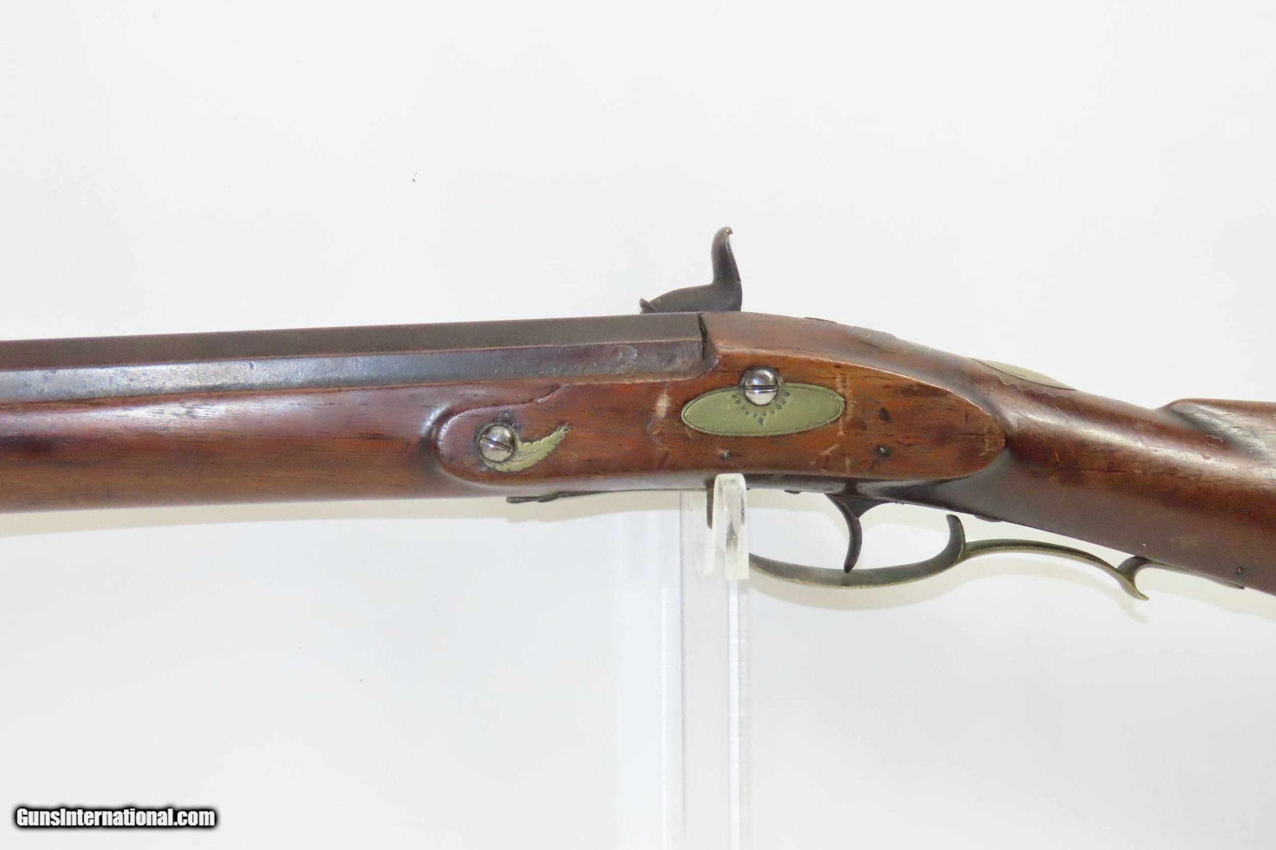Early-Republic NEW ENGLAND Smoothbore LONG RIFLE .54 Caliber Full-Stock ...