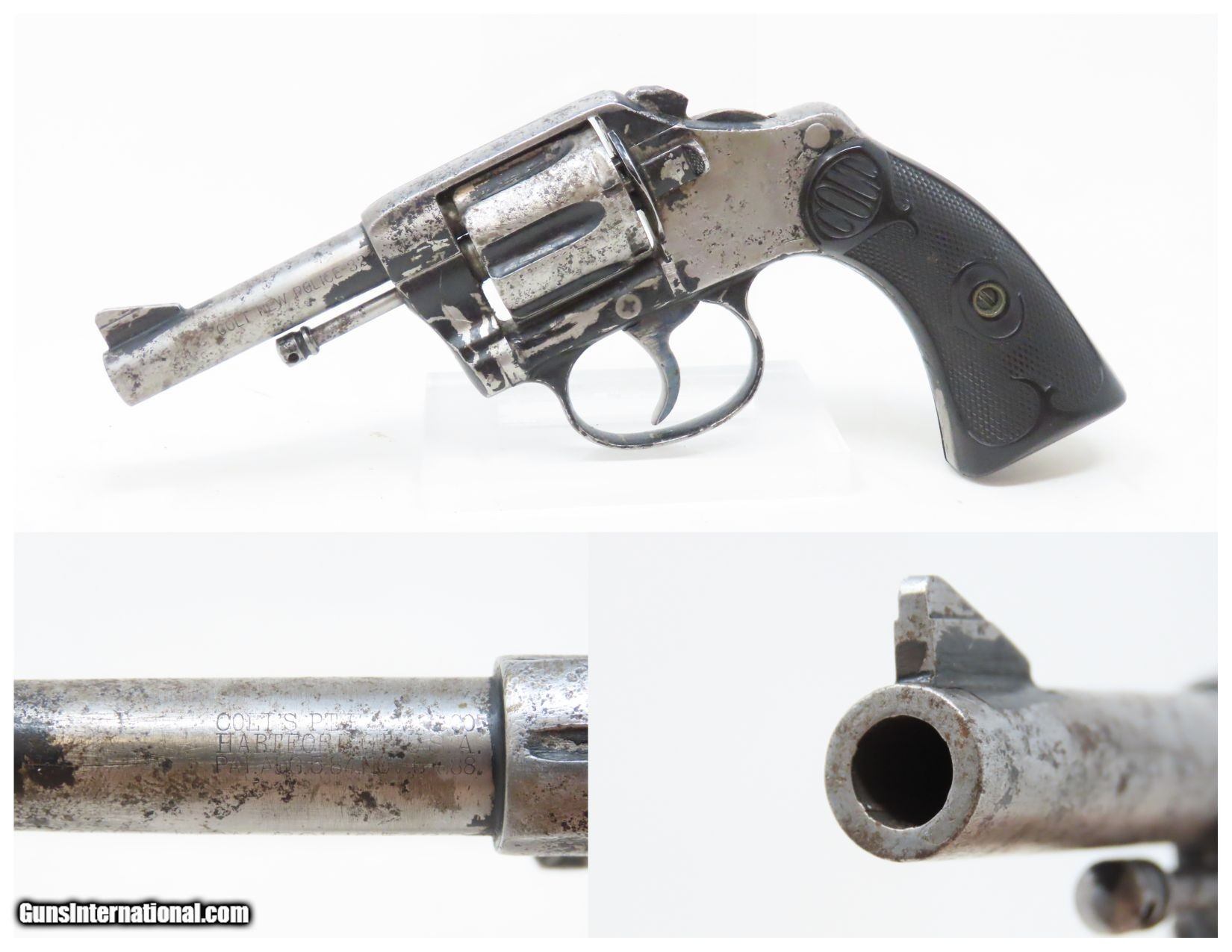 c1897 mfr. Antique NEW YORK POLICE Marked .32 COLT NEW POLICE REVOLVER ...