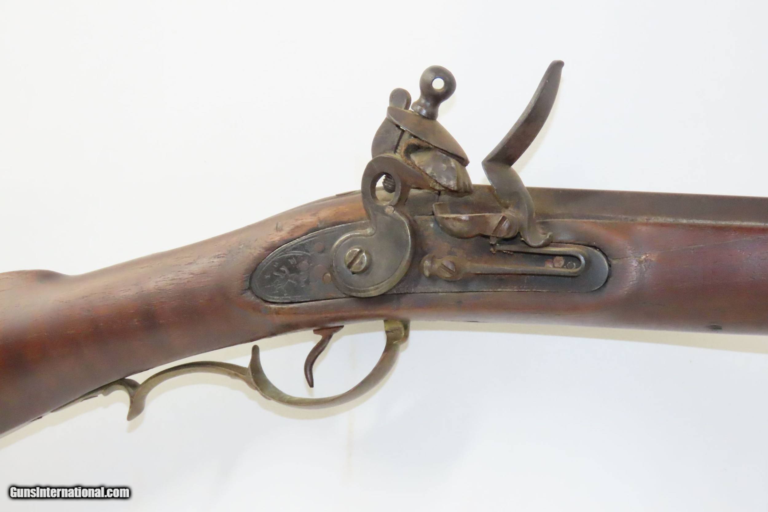 Antique EARLY 1800s Full-Stock .36 Caliber FLINTLOCK American LONG ...