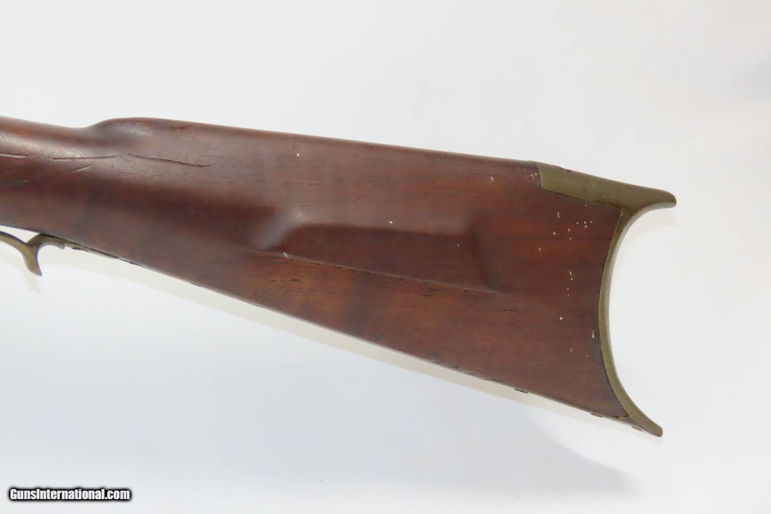 Antique EARLY 1800s Full-Stock .36 Caliber FLINTLOCK American LONG ...