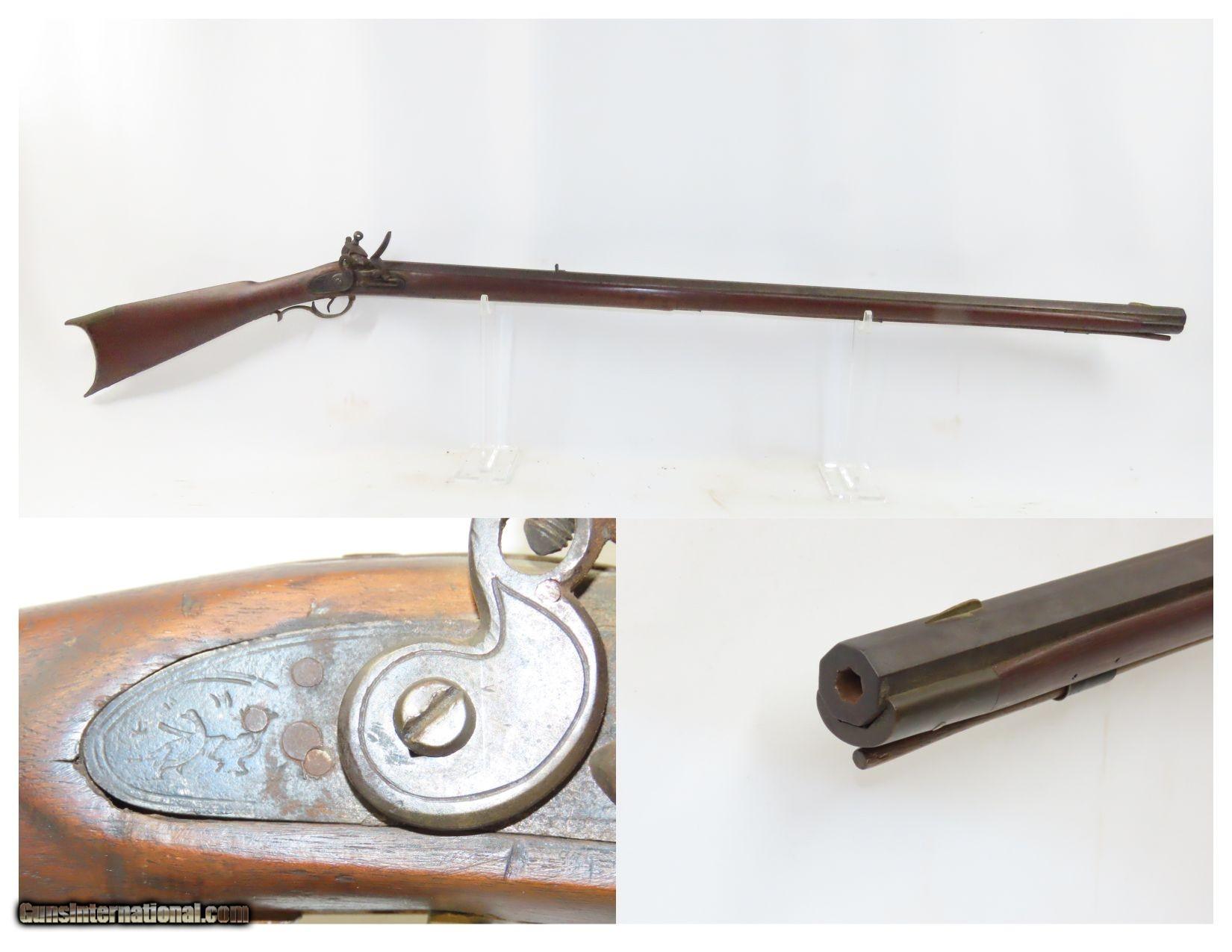 Antique EARLY 1800s Full-Stock .36 Caliber FLINTLOCK American LONG ...