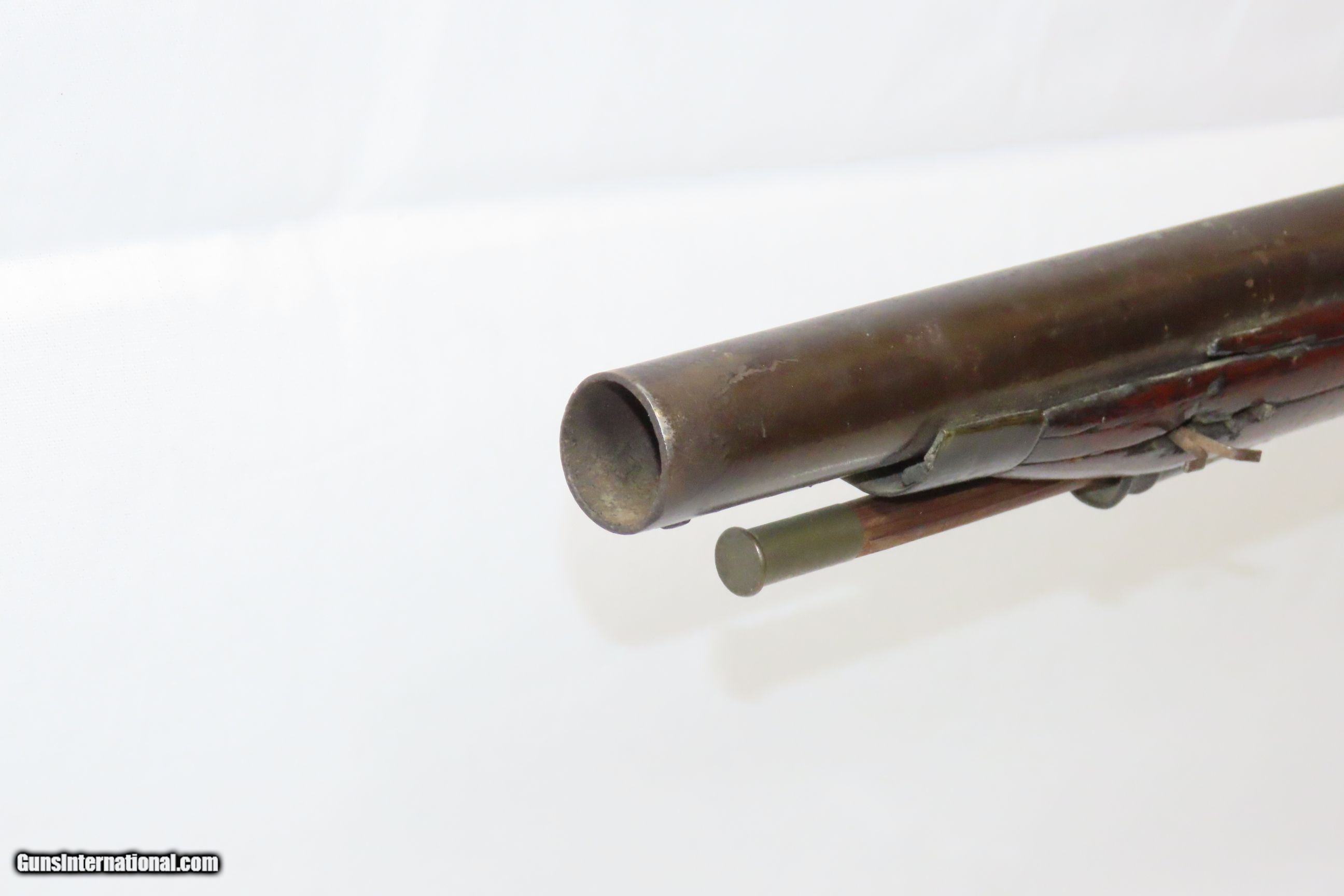 Antique Unmarked “MILITIA” Style Large Bore .73 Caliber FLINTLOCK ...
