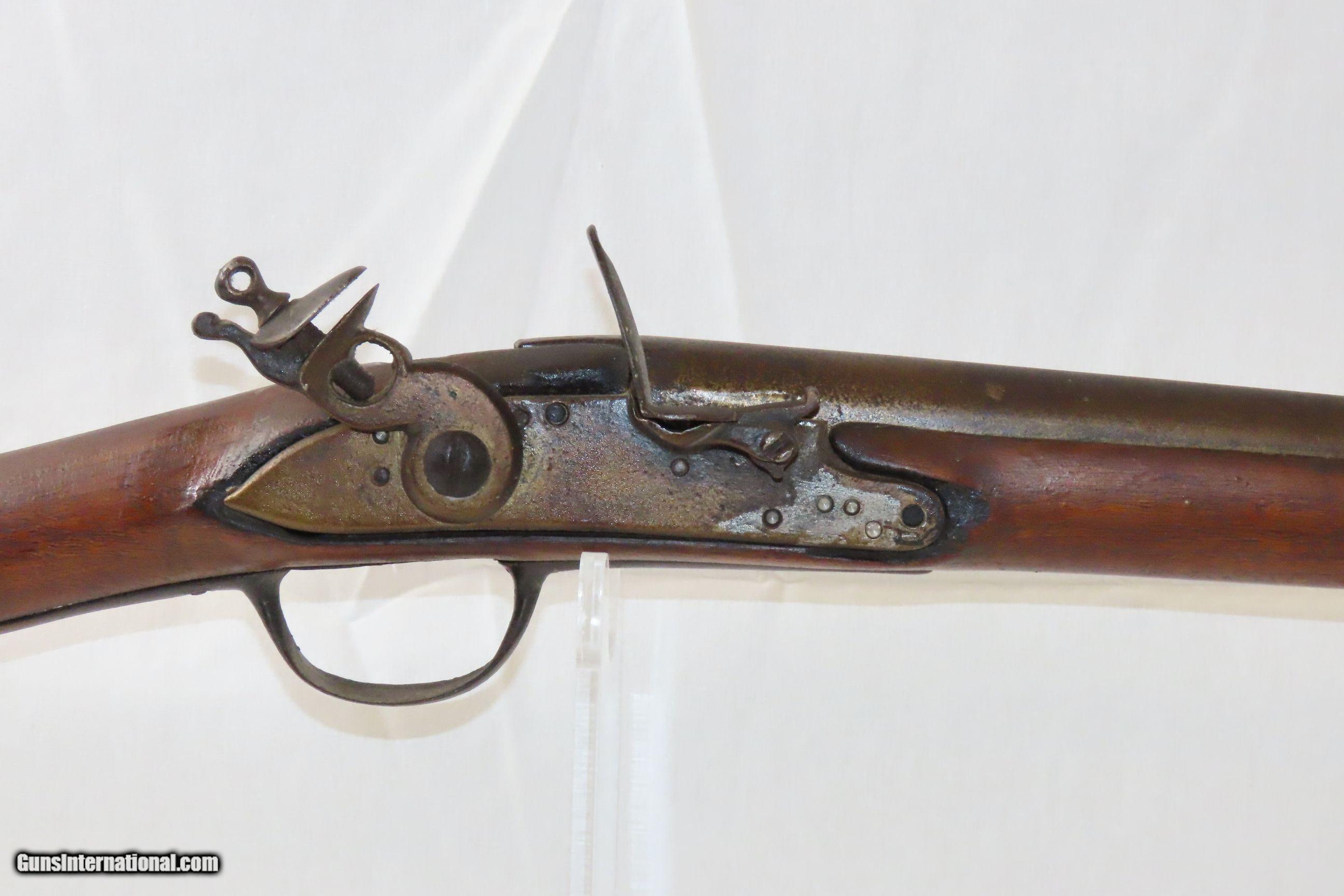 Antique Unmarked “MILITIA” Style Large Bore .73 Caliber FLINTLOCK ...