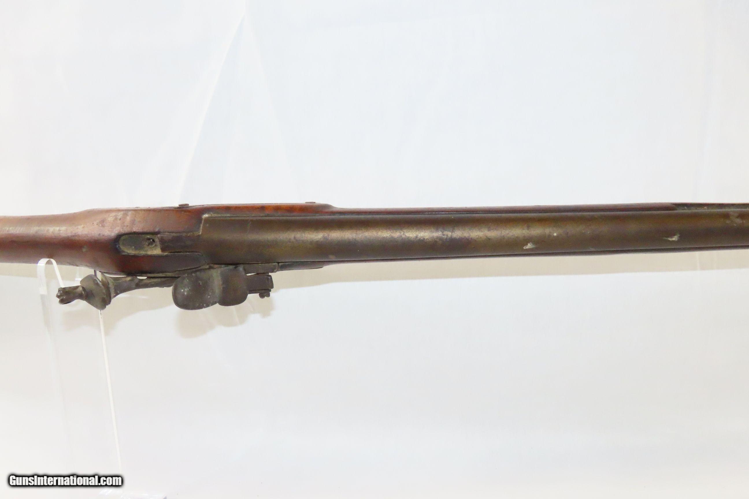 Antique Unmarked “MILITIA” Style Large Bore .73 Caliber FLINTLOCK ...