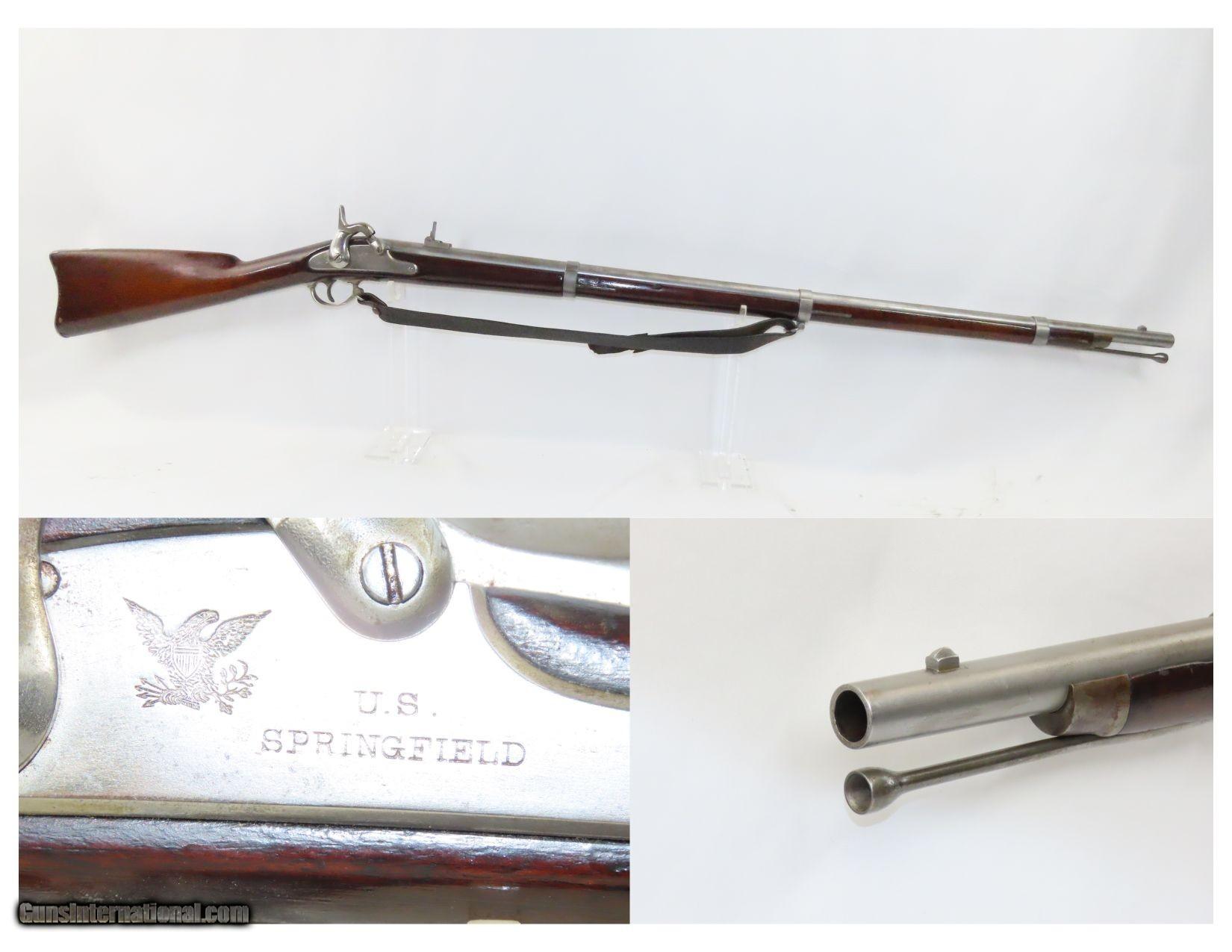CIVIL WAR Antique US SPRINGFIELD ARMORY 1861 .58 Rifle-MUSKET Infantry ...