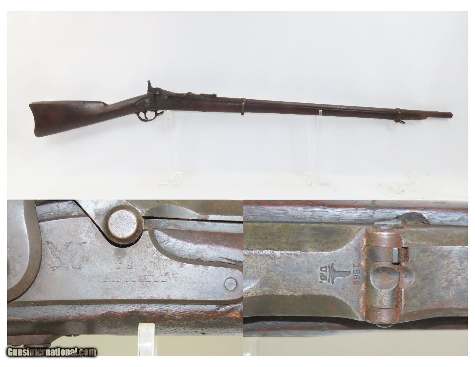 1869 Date INDIAN WARS Antique U.S. SPRINGFIELD Breech Loading 1868 TRAPDOOR 1863 Dated Lock ...