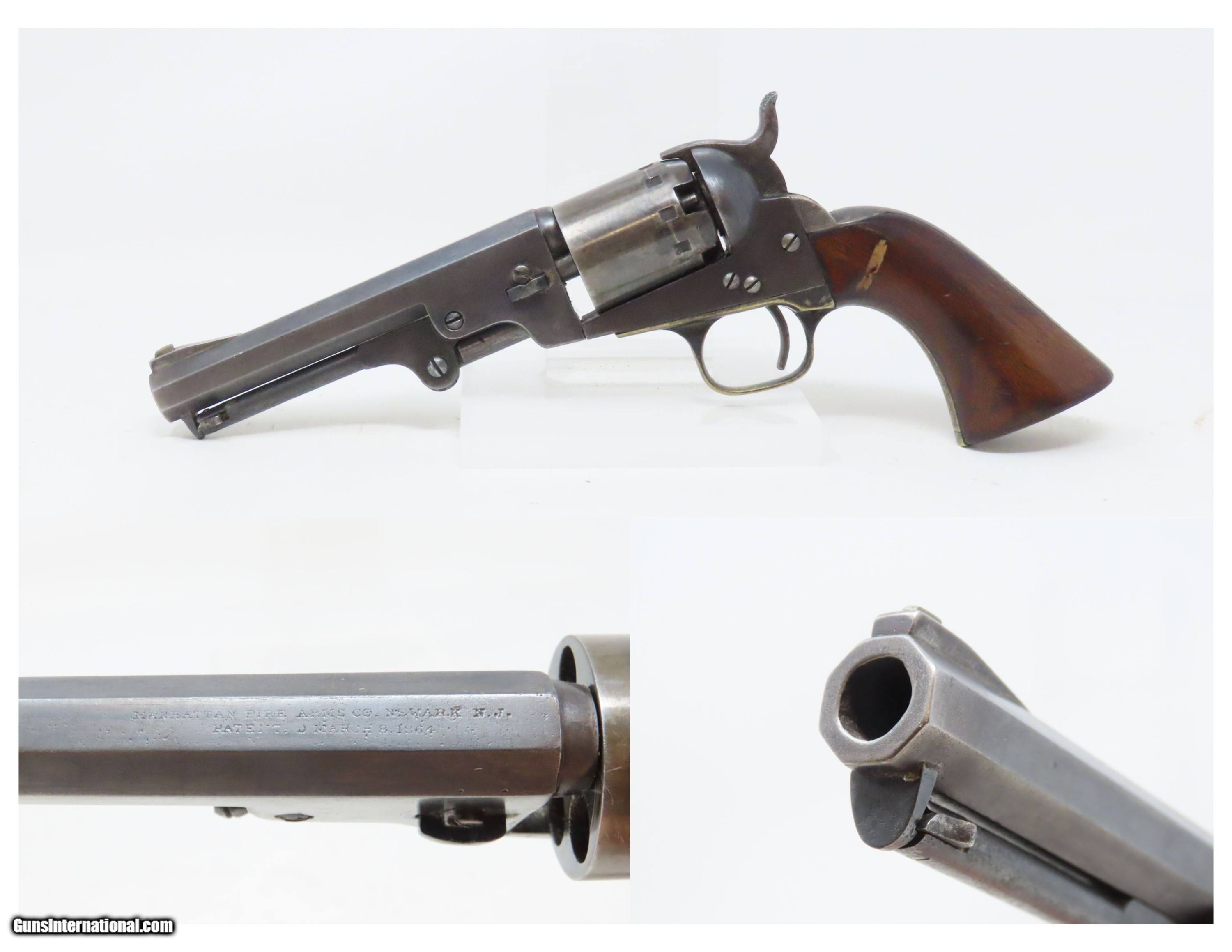 1862 CIVIL WAR / WILD WEST Antique MANHATTAN .36 Percussion “NAVY ...