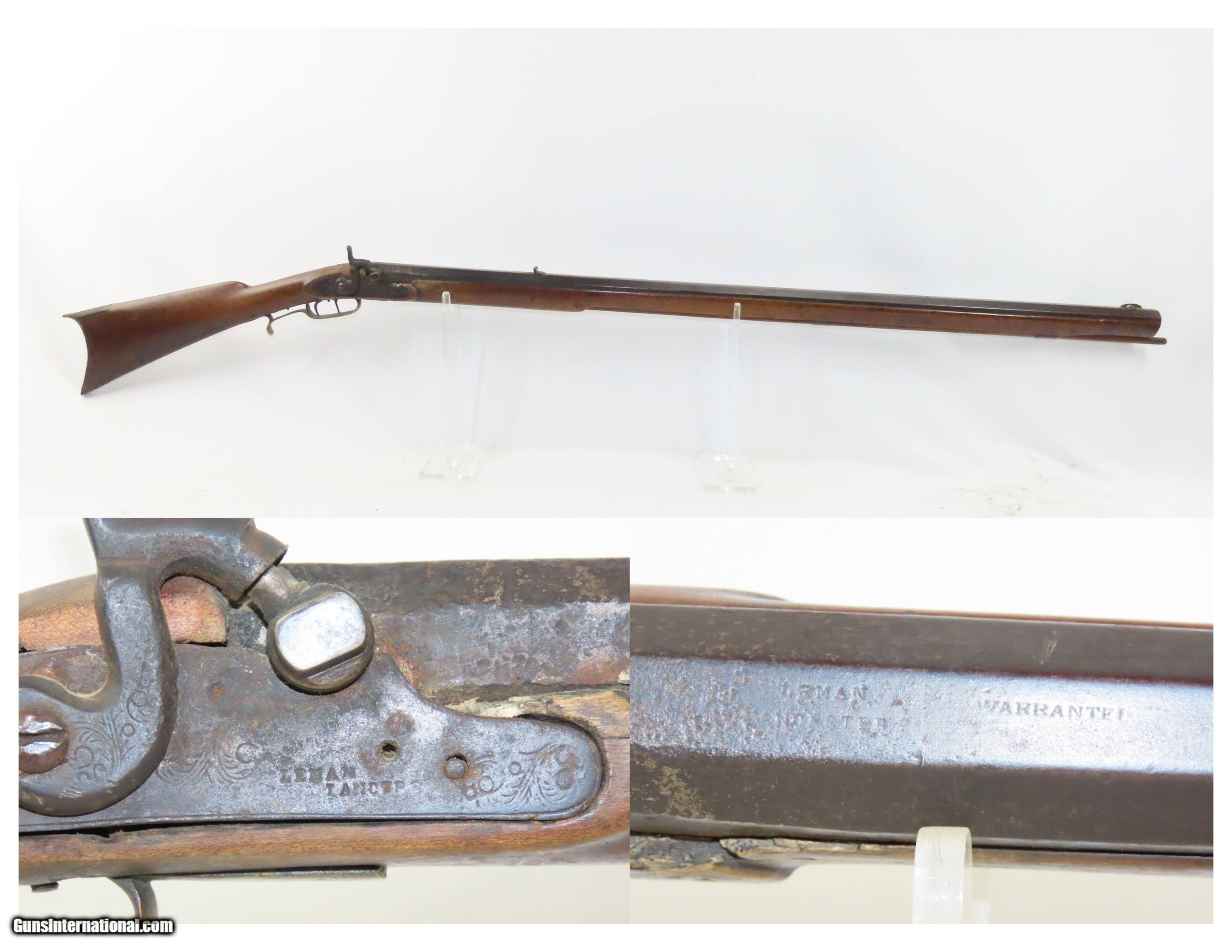LEMAN Antique FULL-STOCK Percussion PENNSYLVANIA Long Rifle INDIAN ...